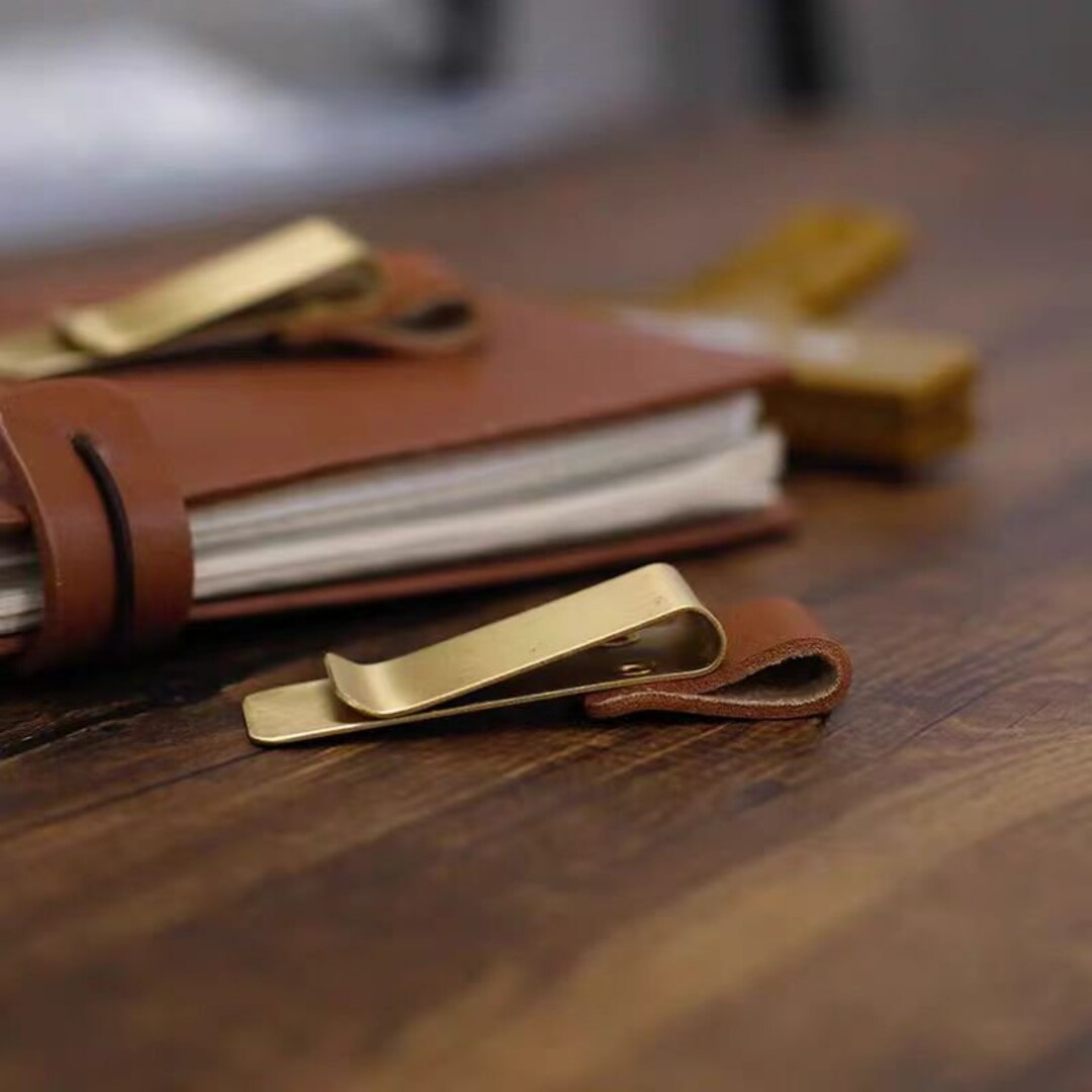 Leather Planner Pen Holder Clip | Traveler's Notebook | Metal Pen Clip ...