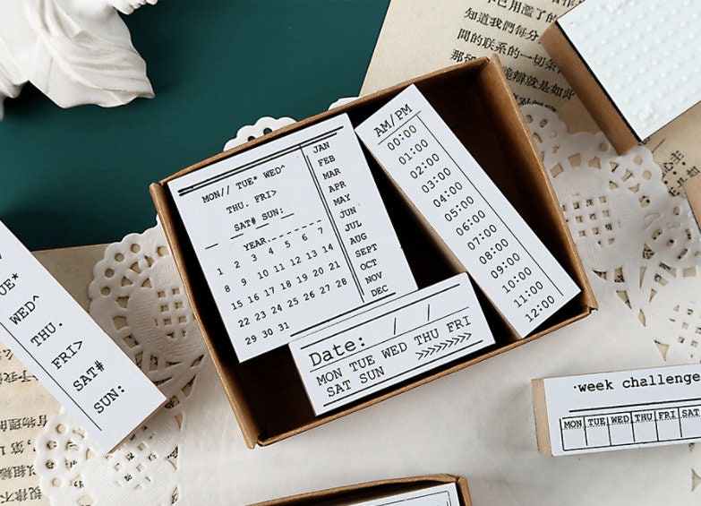 Daily Plan Rubber Stamp Wooden Stamp Set Scrapbooking - Etsy Australia