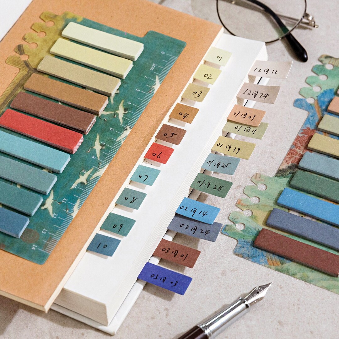 Retro Color Page Flags | Chinoiserie Page Flags | Sticky Index Tabs ...