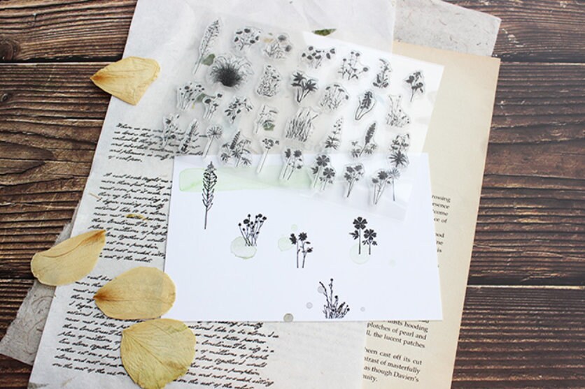 Flower Silicone Stamp Transparent Clear Stamp Set | Etsy
