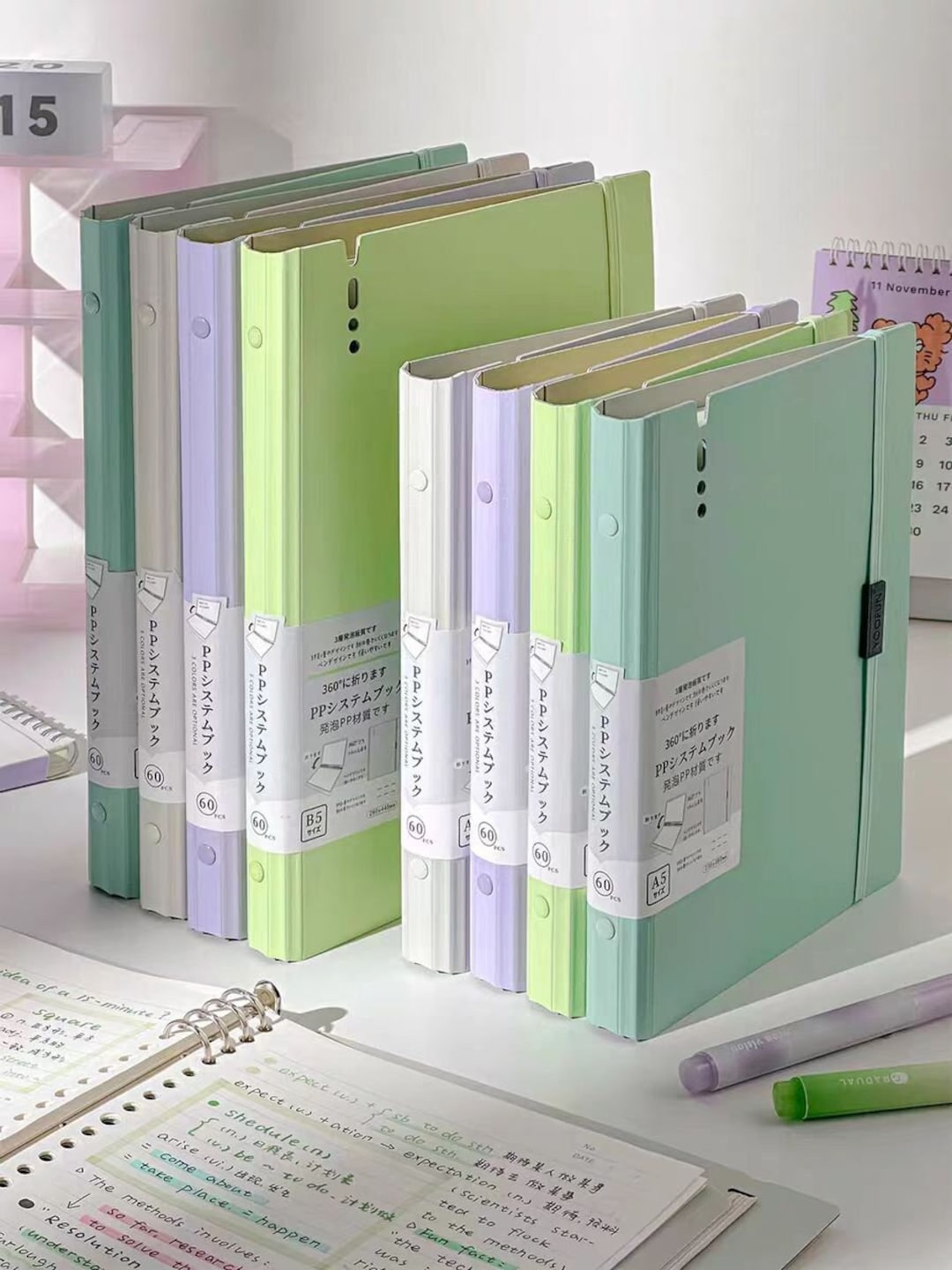 A5 B5 Hardcover Binder | 20 26 Holes Ring Binder | Loose Leaf Notebook ...