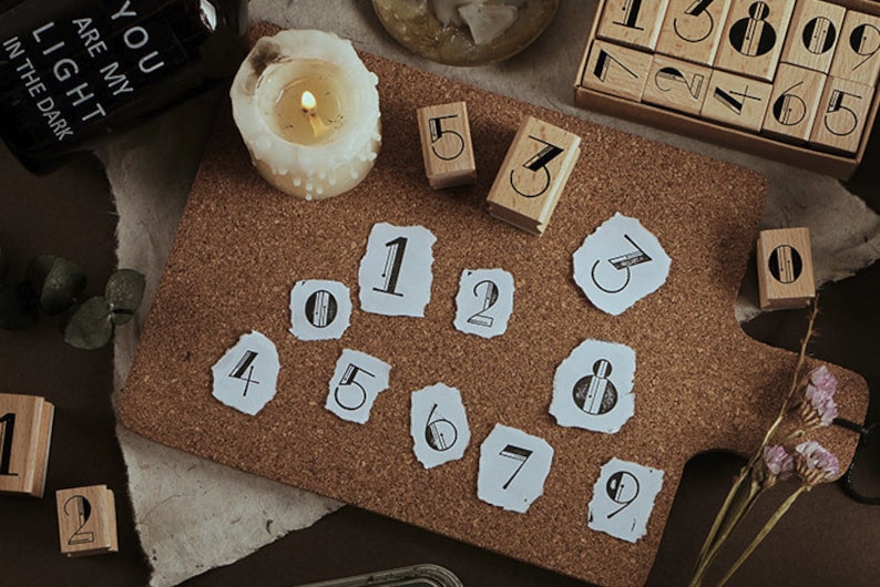 Number Rubber Stamp Wood Stamp Set Scrapbooking Stamp | Etsy