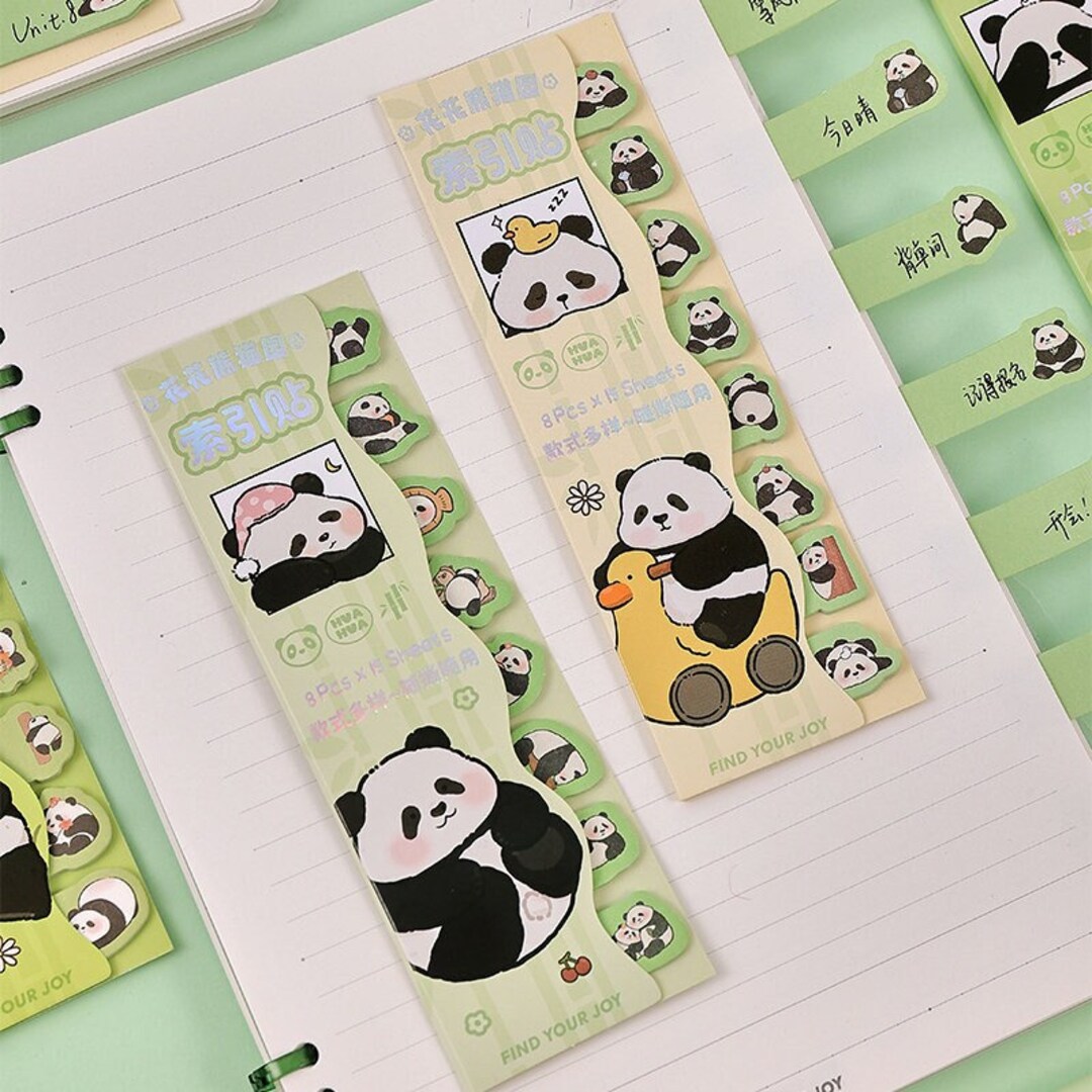 Kawaii Panda Point Marker | Sticky Notes | Animal Page Flags | Page ...