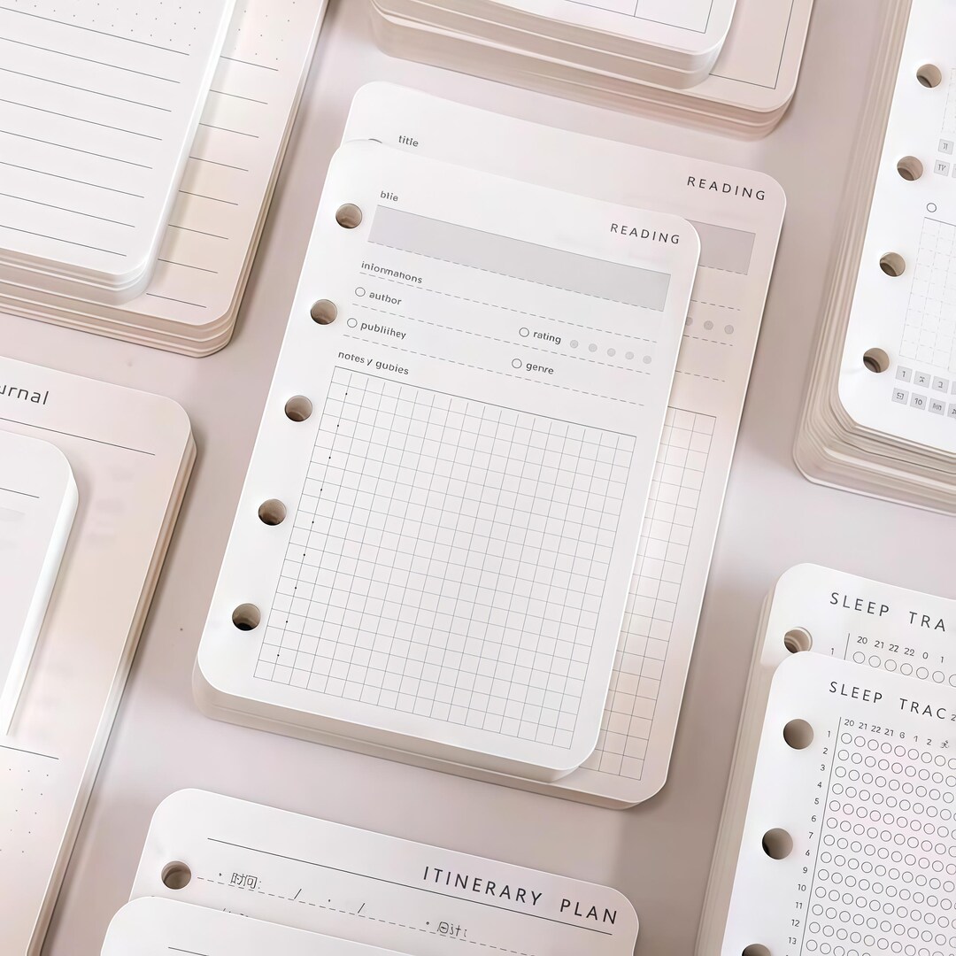 M5 A7 Planner Inserts | 5 6 Ring Binder Planner Refills | Weekly Daily ...