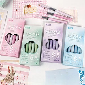 6pcs Straight Liquid Pen Set 0.5mm Black Ink Pens Smooth Writing Pens ...