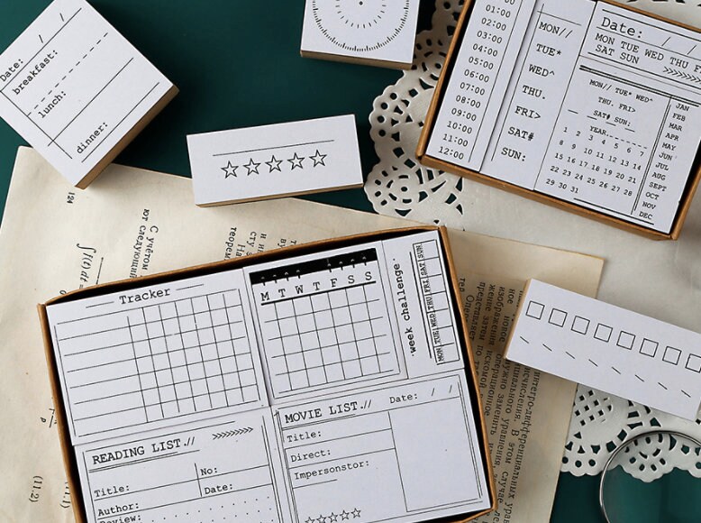 Daily Plan Rubber Stamp Wooden Stamp Set Scrapbooking - Etsy Australia