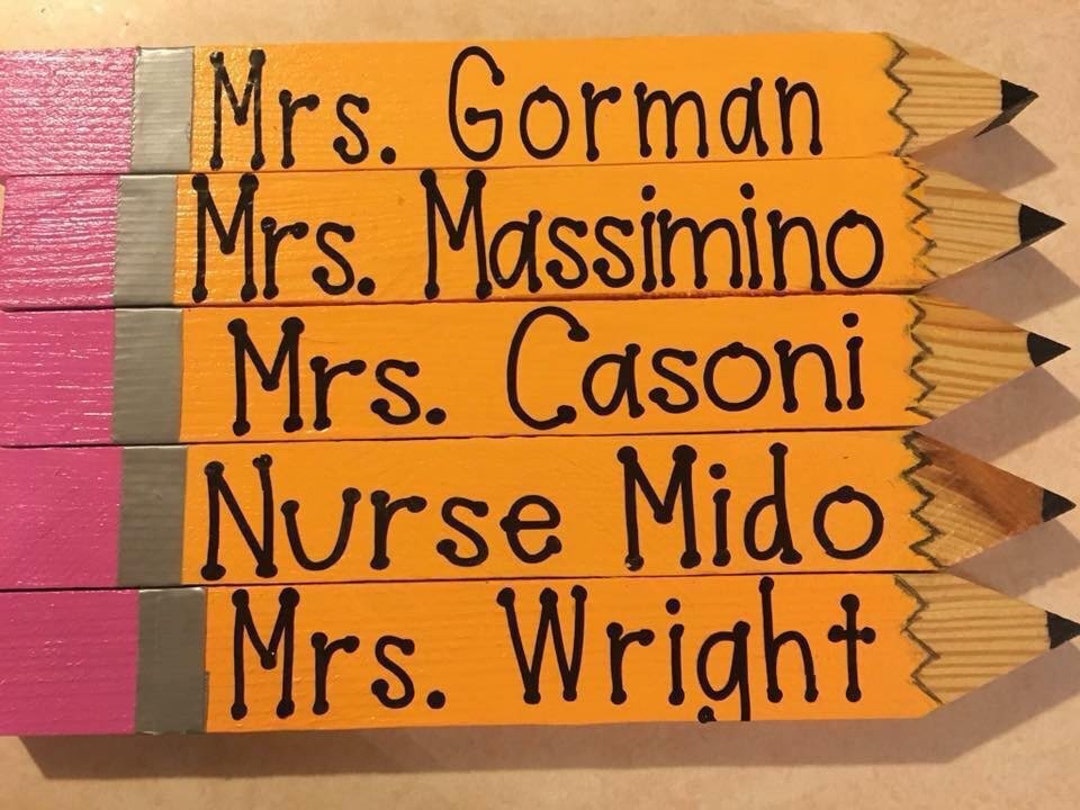 Pencil Name Plates - Etsy