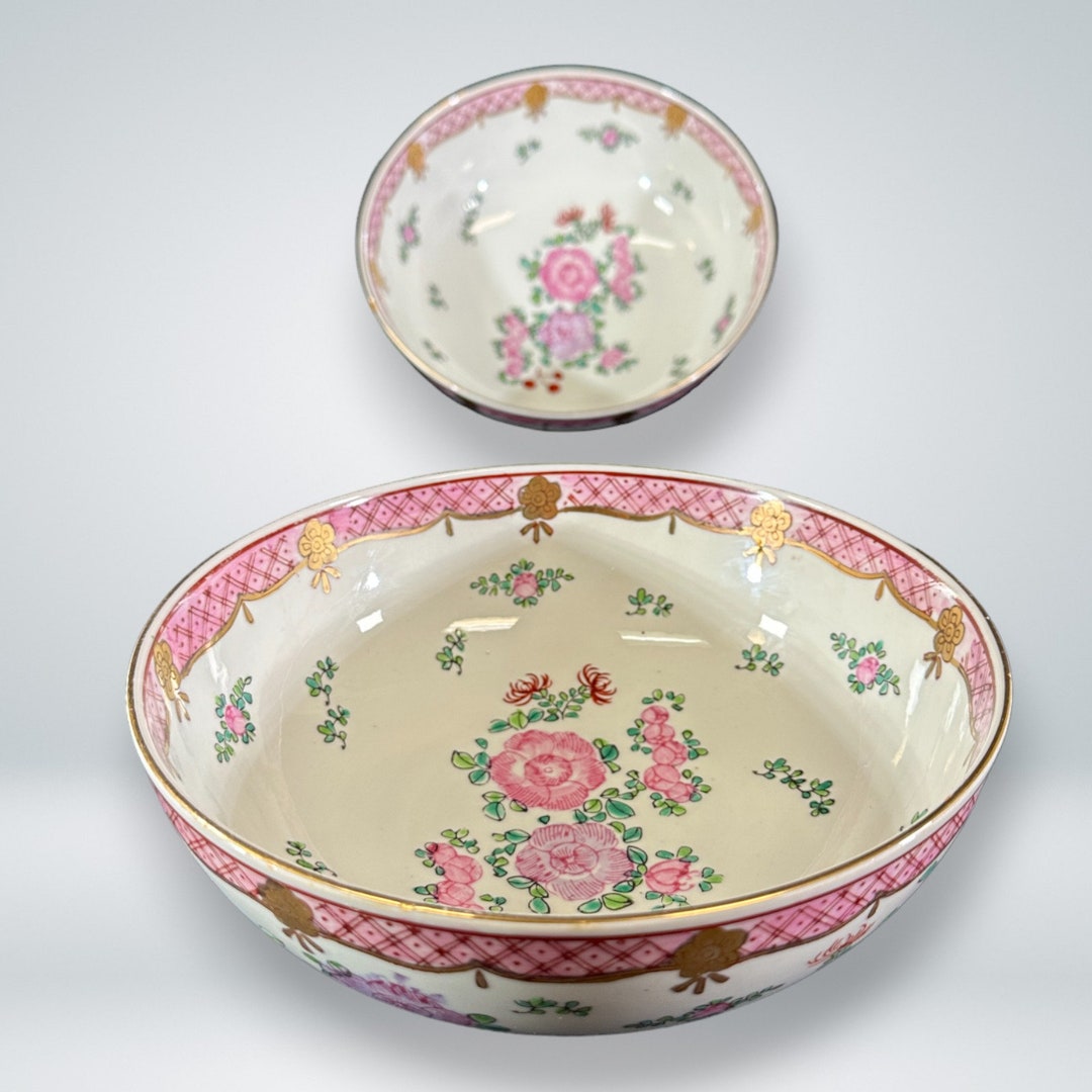 Pair of Floral Lowestoft Porcelain Bowls, 8, Mid 20th Century - Etsy