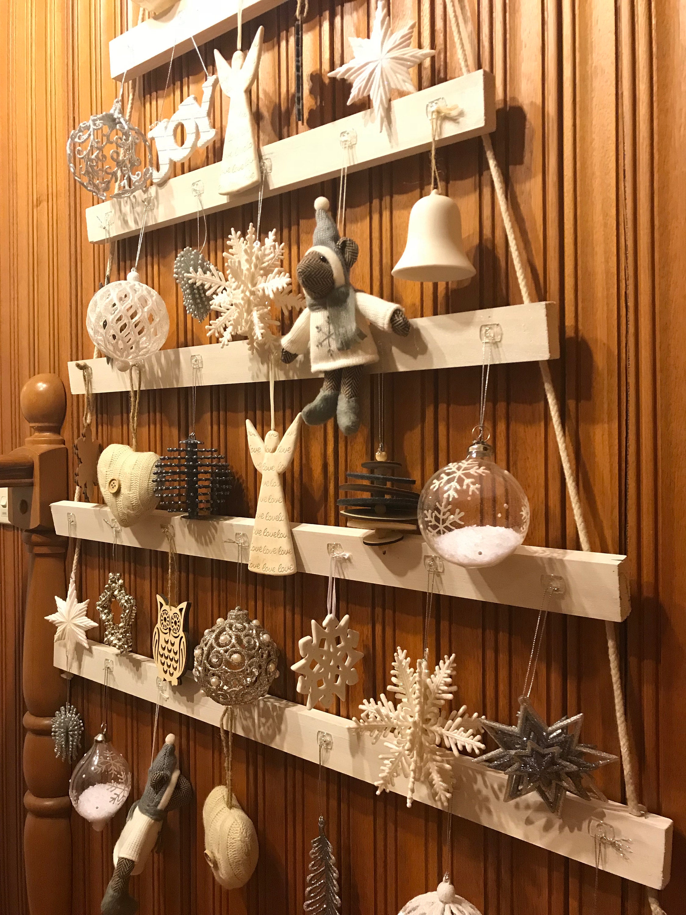 White 1.5m Wooden Wall Christmas Treehanging Christmas | Etsy