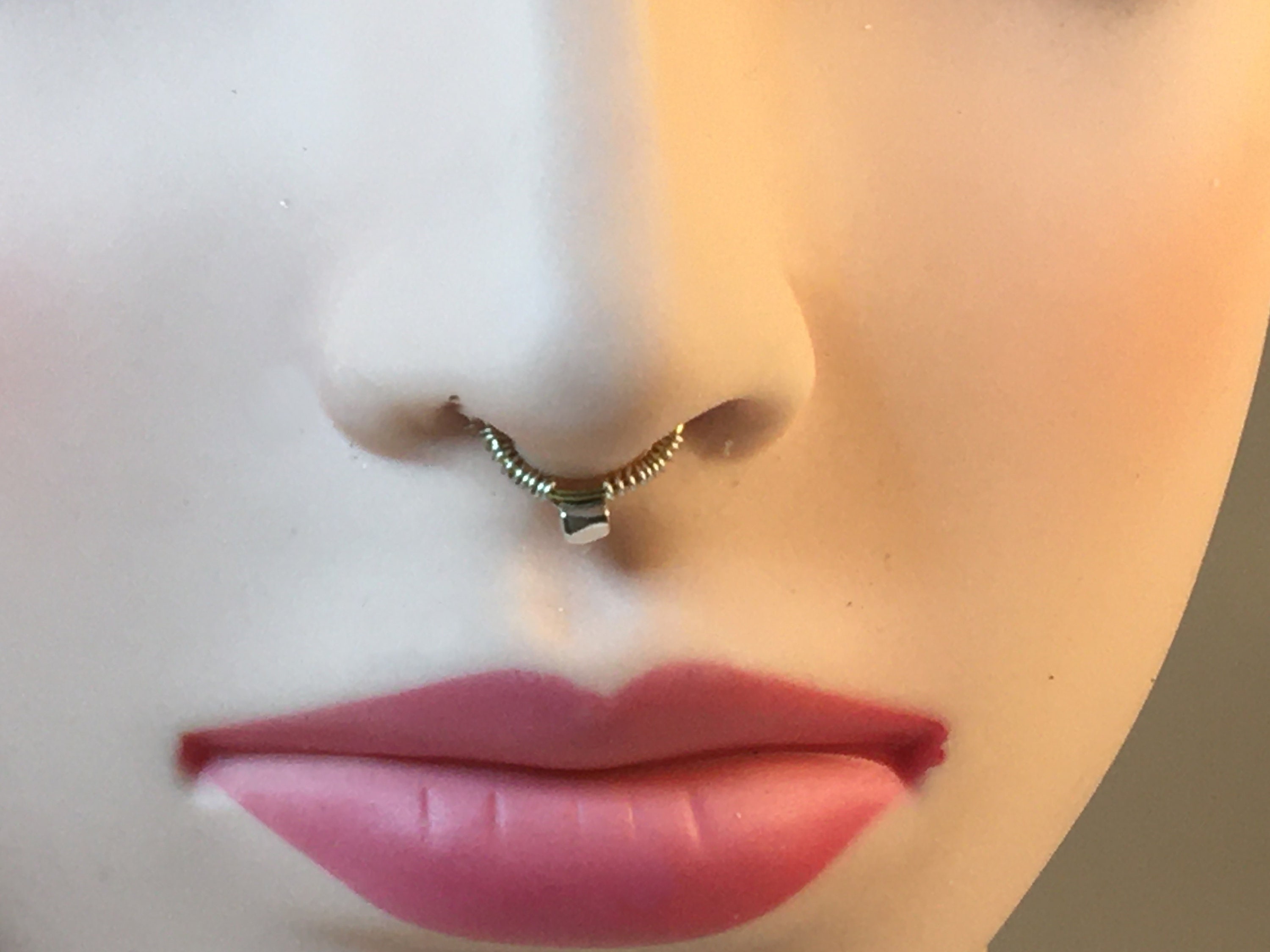 Fake Septum Ring Fake Nose Ring Septum Ring With Silver | Etsy