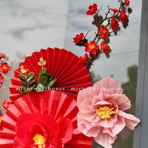 Paper Flower Fan Wall Art: Vietnamese New Year Wedding Decor - Etsy