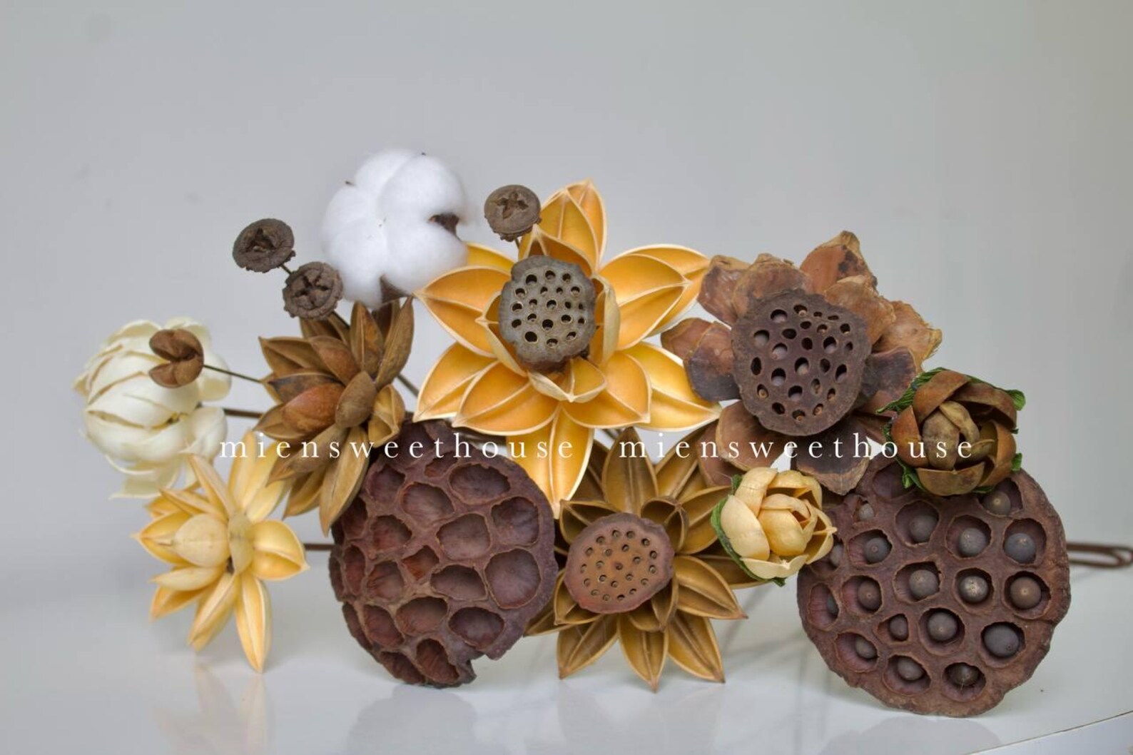 Handmade Dried Lotus Flower: Rustic Botanical Home Decor - Etsy