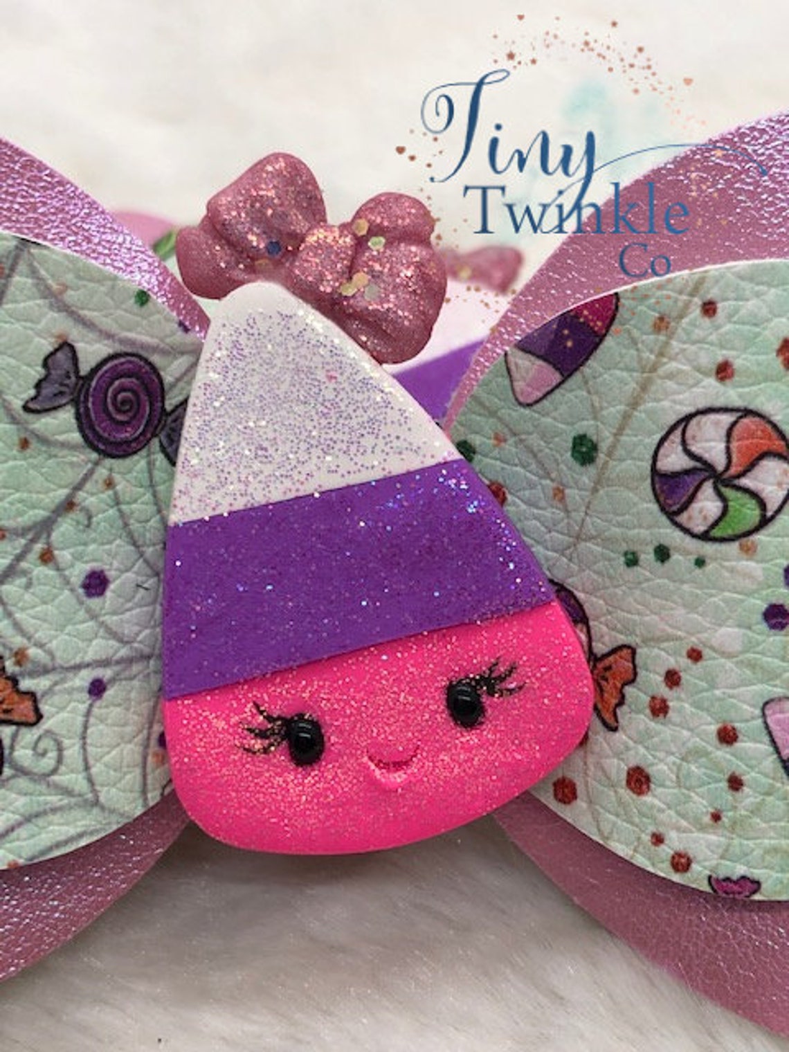 Cutie Candy Corn Bow Girl's Halloween Hair Bow Spooky - Etsy