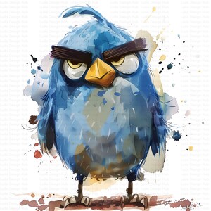 14 Grumpy Birds Clipart Collection , Premium Watercolor Clipart, High ...