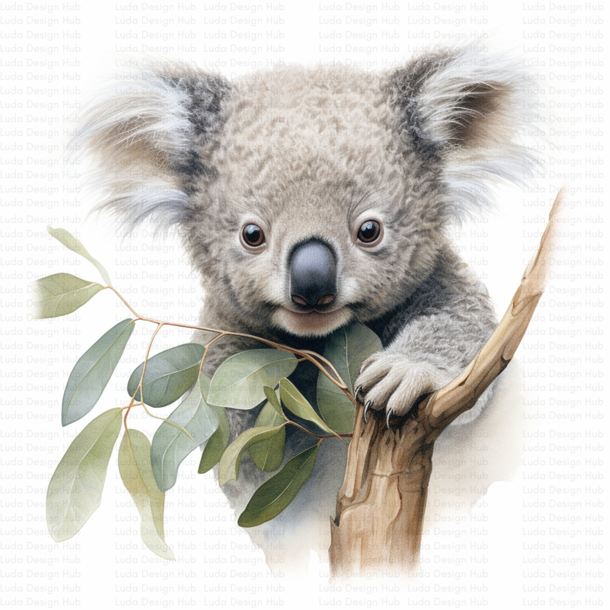 Cute Watercolor Baby Koala Clipart Digital Download, Australian ...