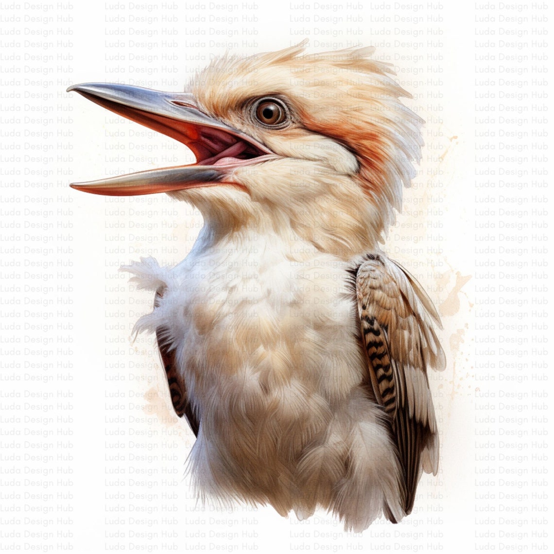 Watercolor Baby Kookaburra Clipart: Australian Bird Art (digital ...