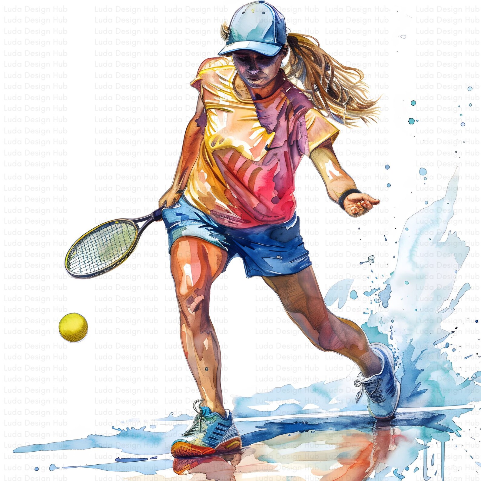 Vibrant Pickleball Clipart Collection: High-resolution, 14x14 Inches ...