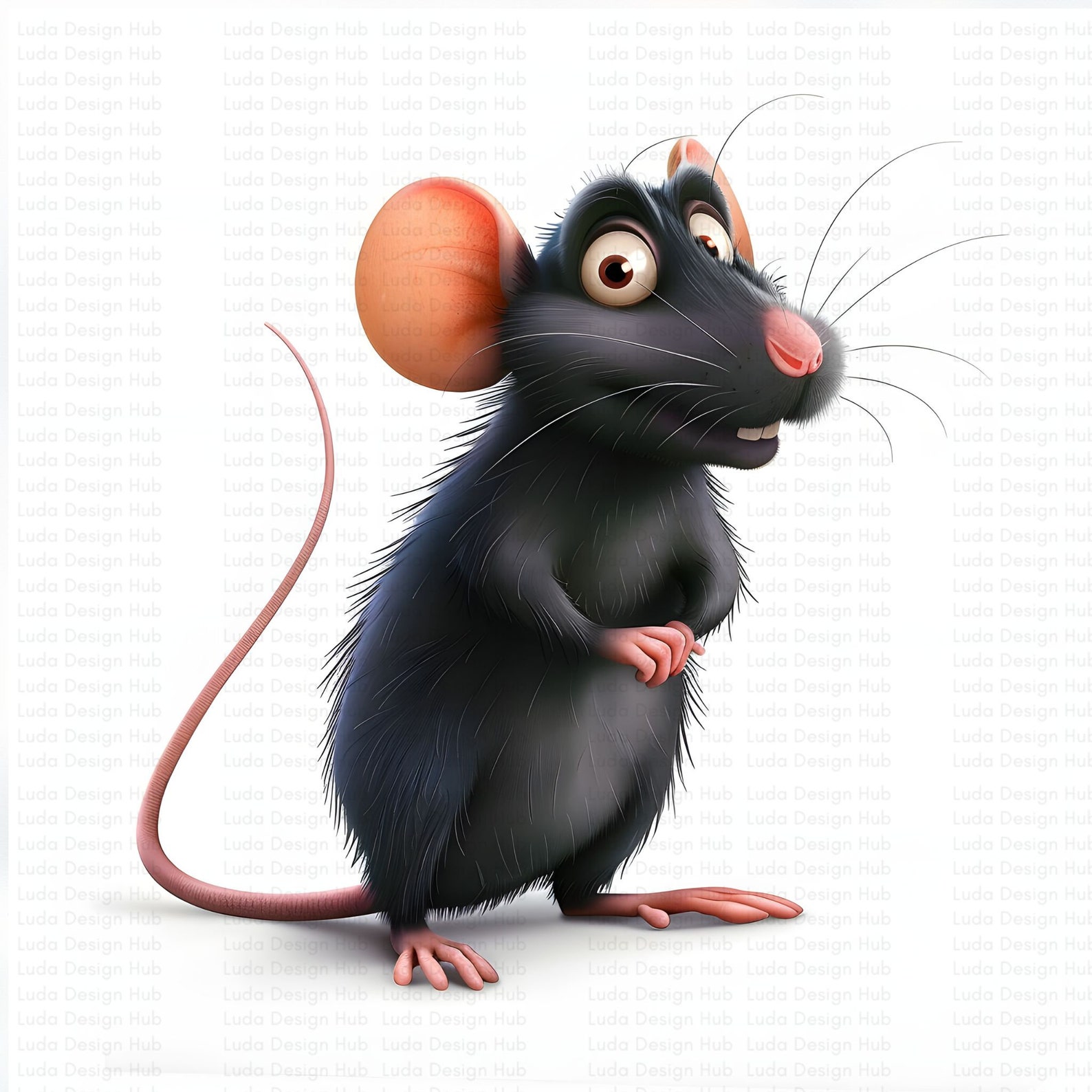 Cute Funny Rat Cartoon Clipart for Commercial Use - Rat Illustrations ...