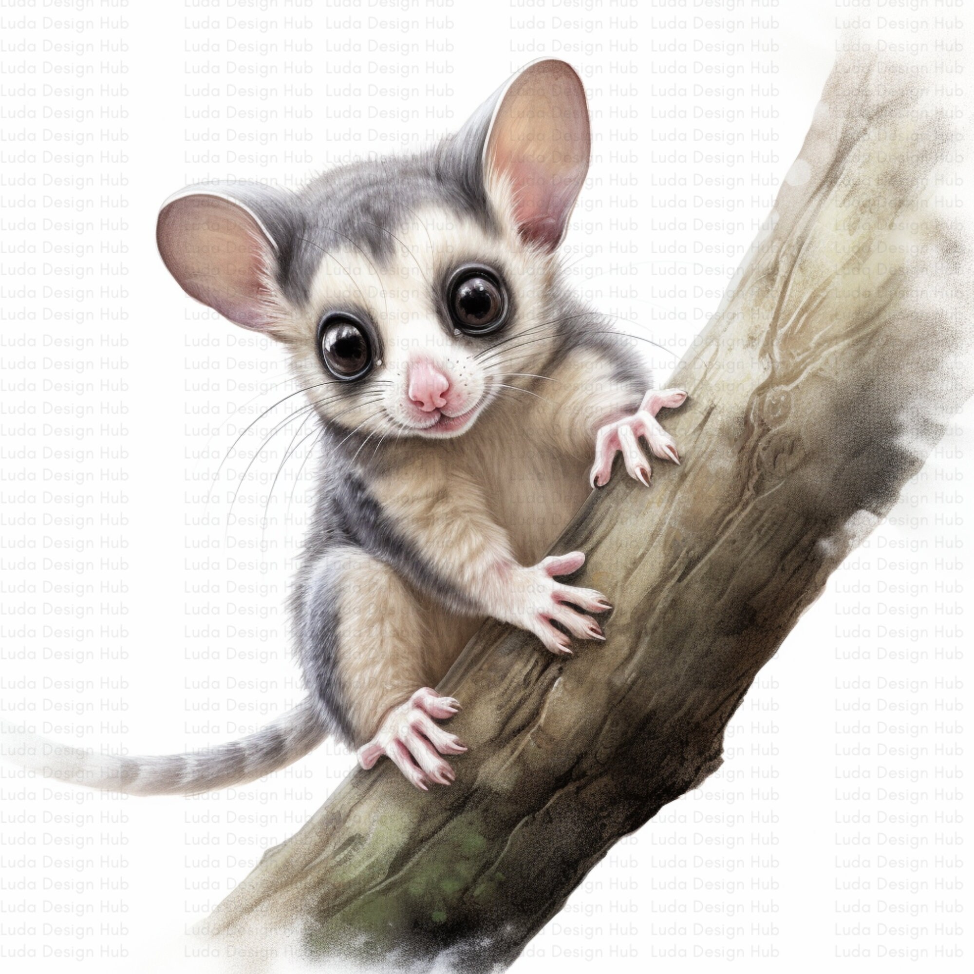 Cute Agile Baby Sugar Glider Clipart: 10 Watercolor Images Perfect for ...