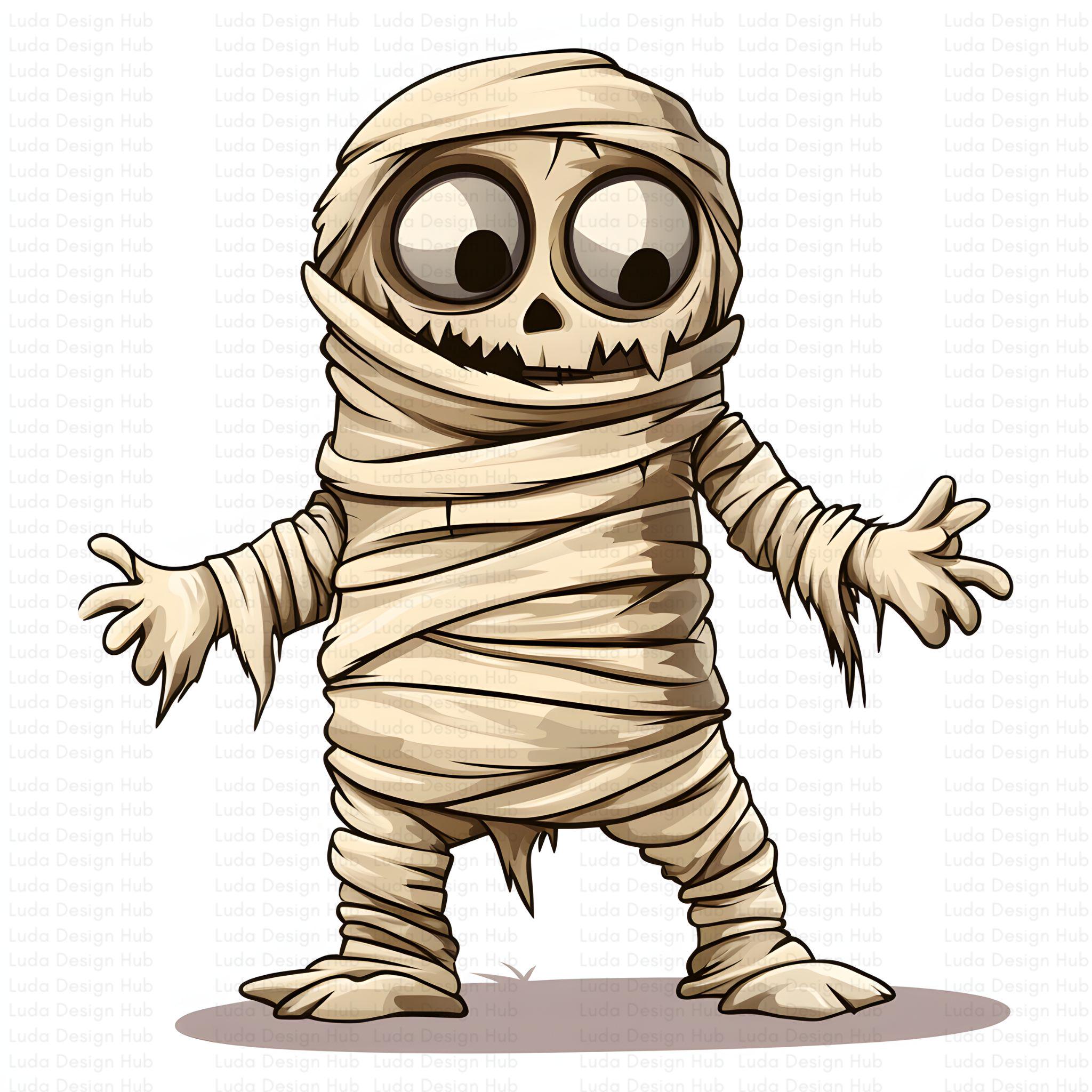 Cute Spooky Mummies Clipart for Commercial Use Adorable Halloween ...