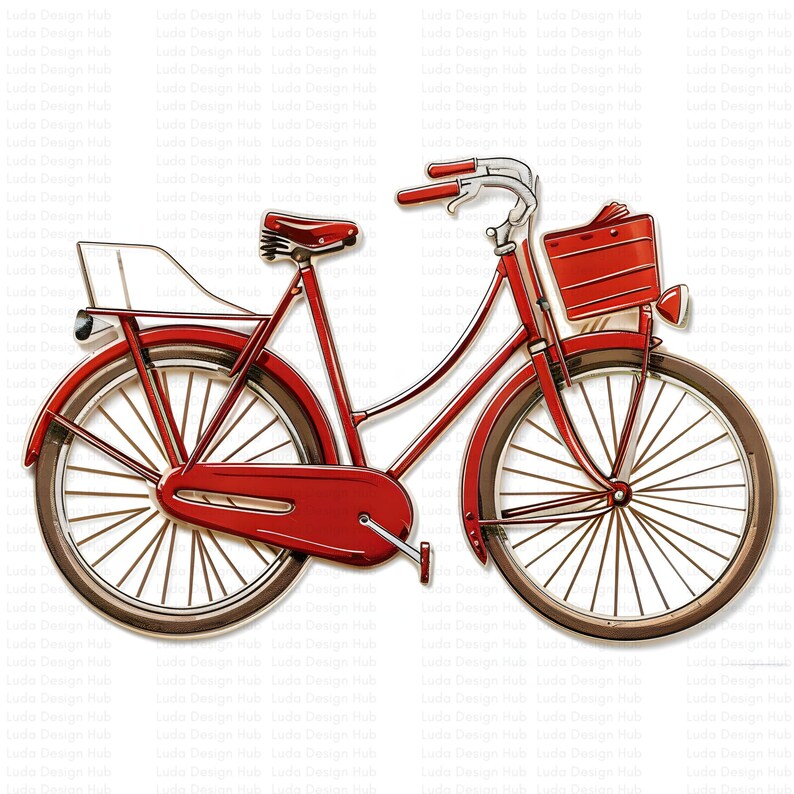 Vintage Bicycle Clipart for Commercial Use, Charming Retro Bicycle ...