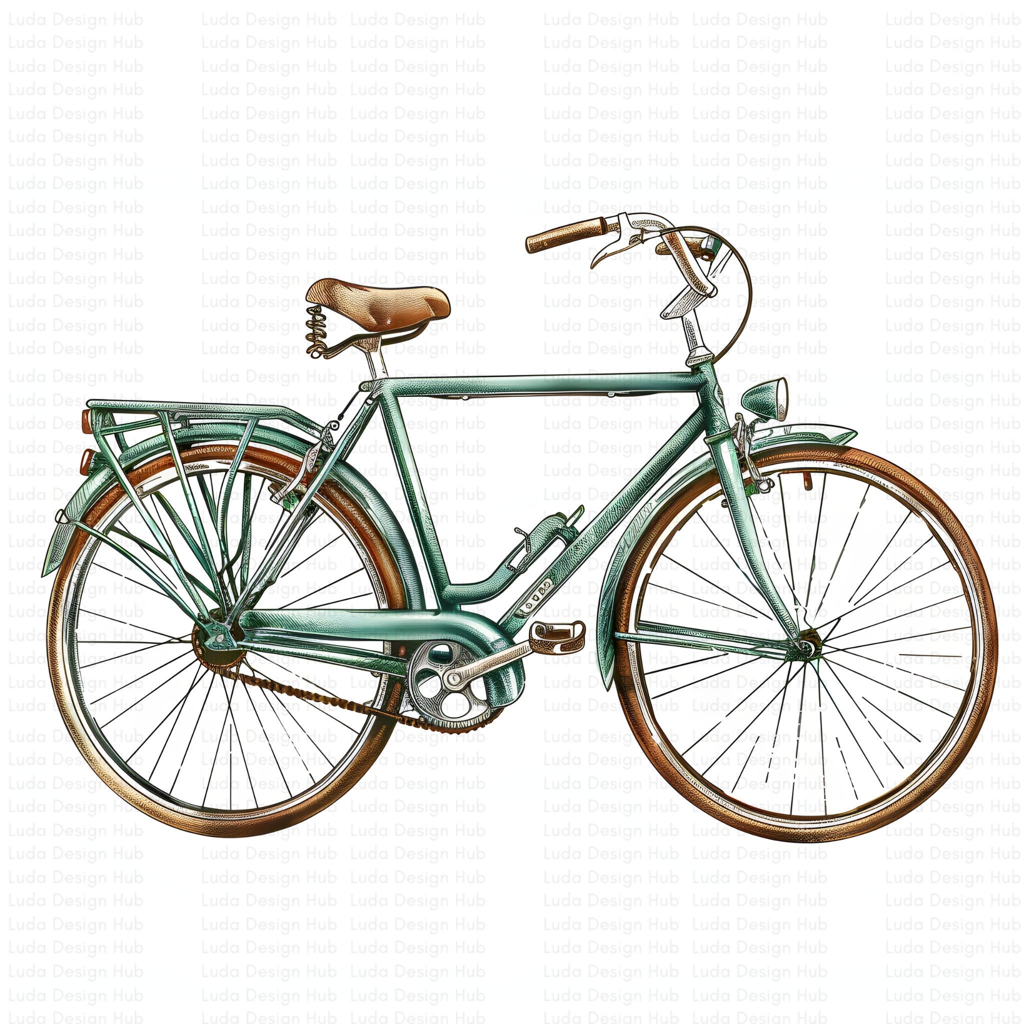 Vintage Bicycle Clipart for Commercial Use, Charming Retro Bicycle ...