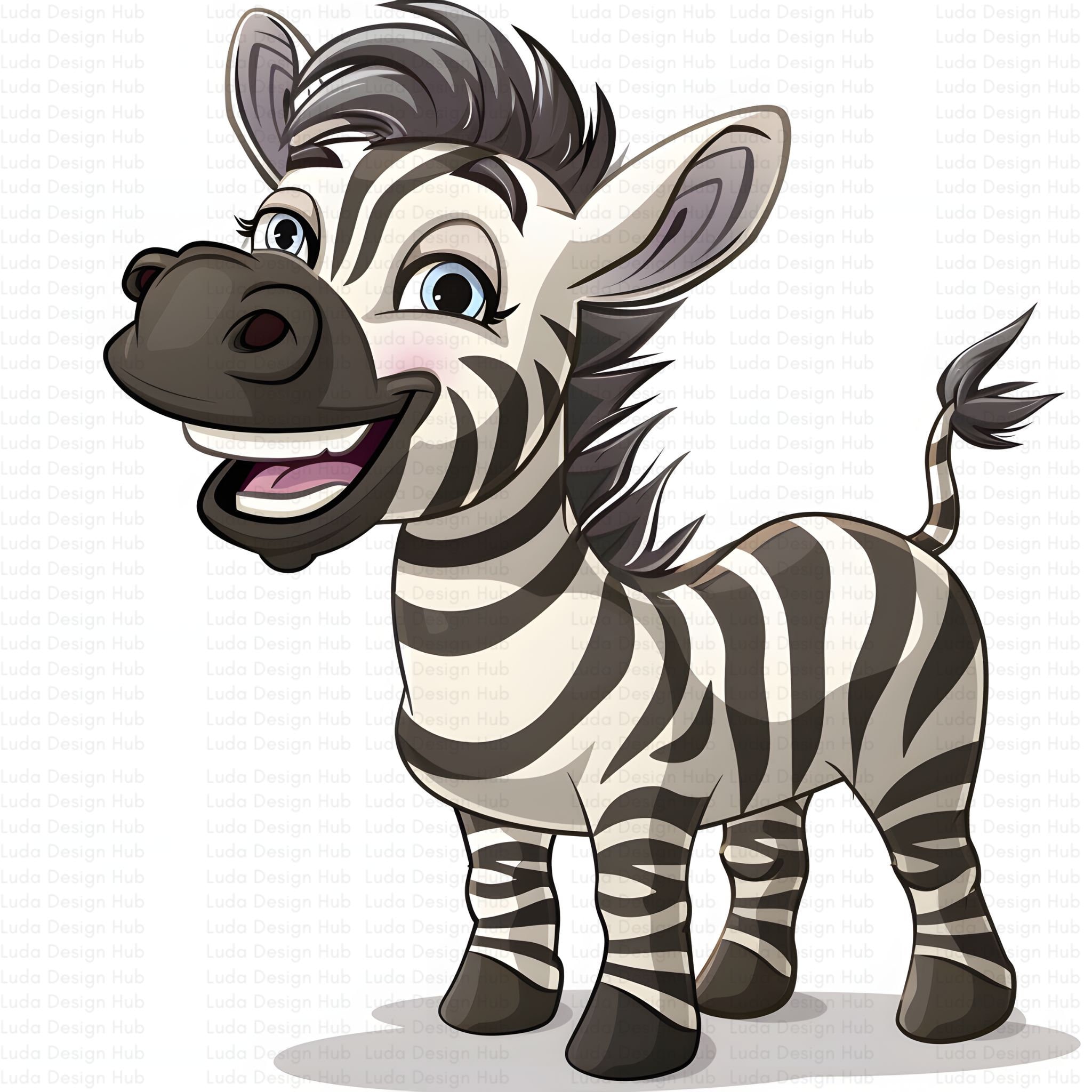 Cute Happy Laughing Zebra Clipart for Commercial Use - Adorable Zebra ...