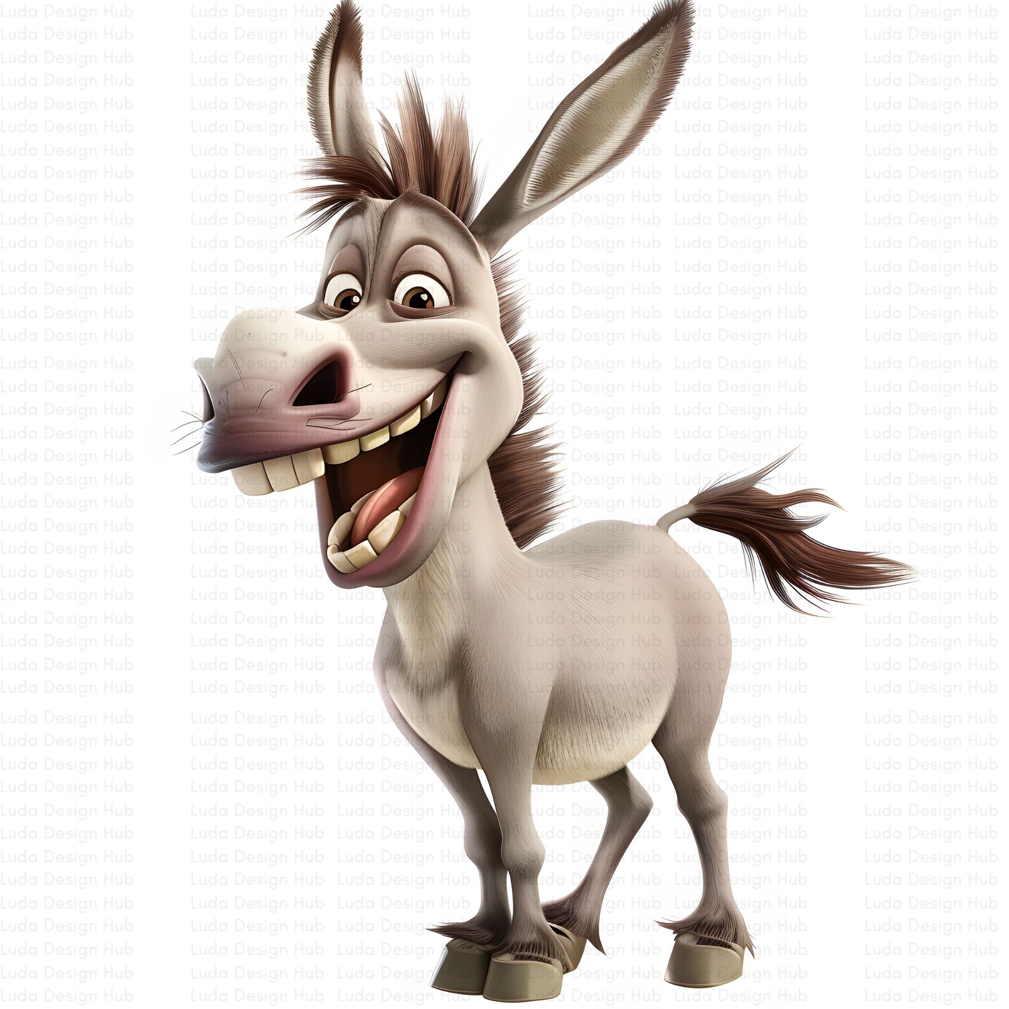 Cute Happy Laughing Donkey Clipart for Commercial Use - Donkey Image for Kids' Projects, Crafts ...