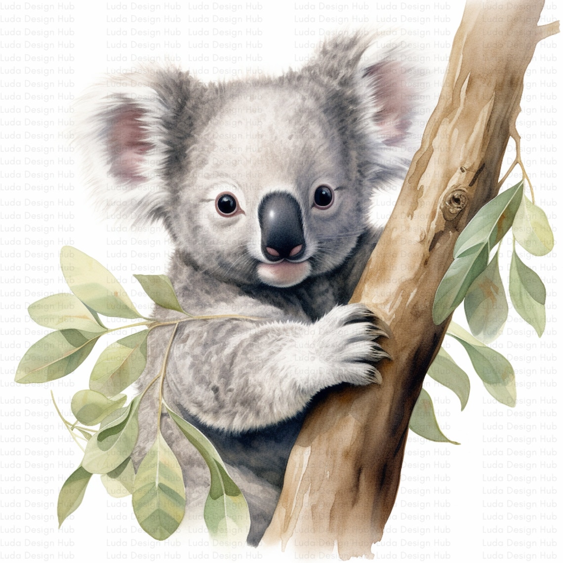 Cute Watercolor Baby Koala Clipart Digital Download, Australian ...