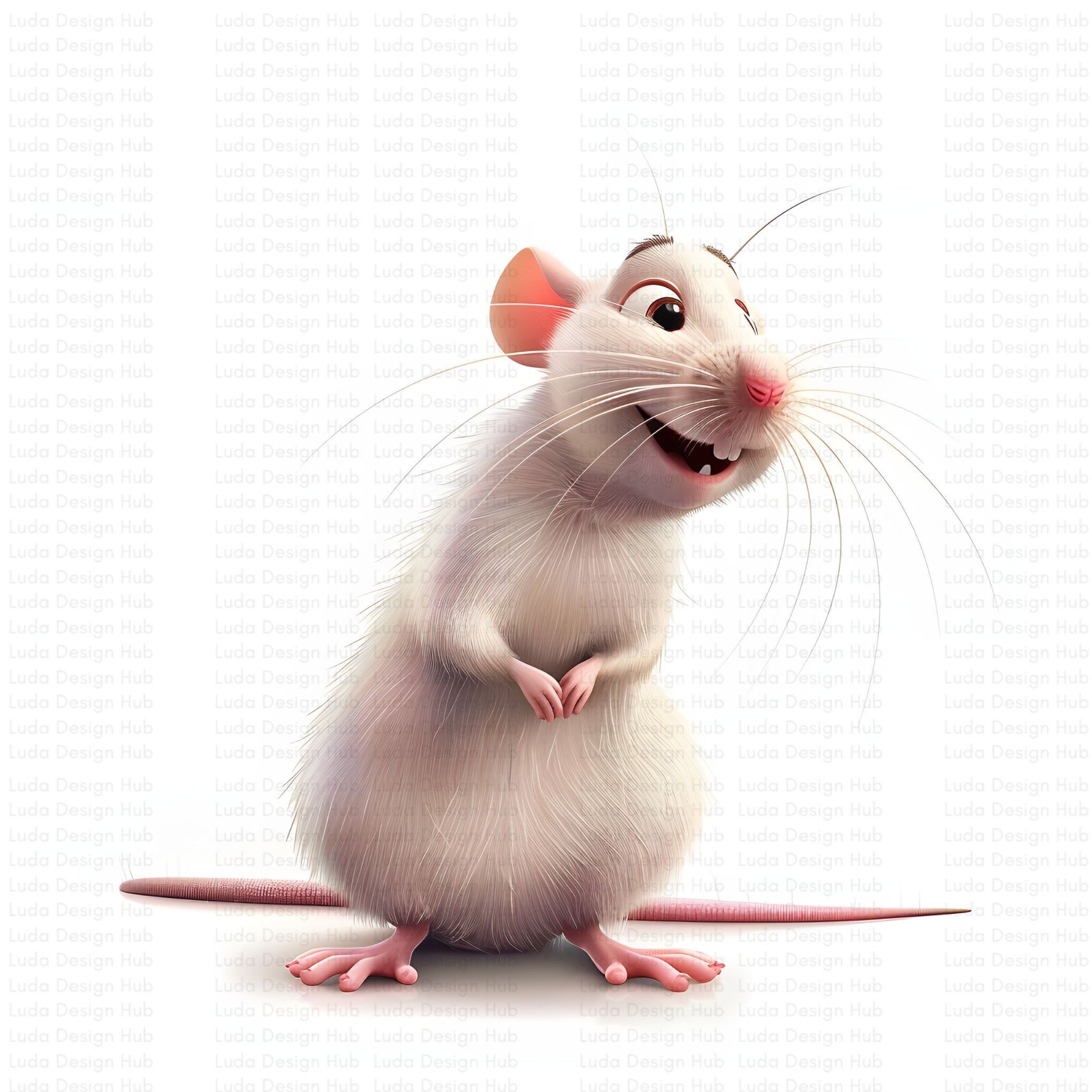 Cute Funny Rat Cartoon Clipart for Commercial Use - Rat Illustrations ...