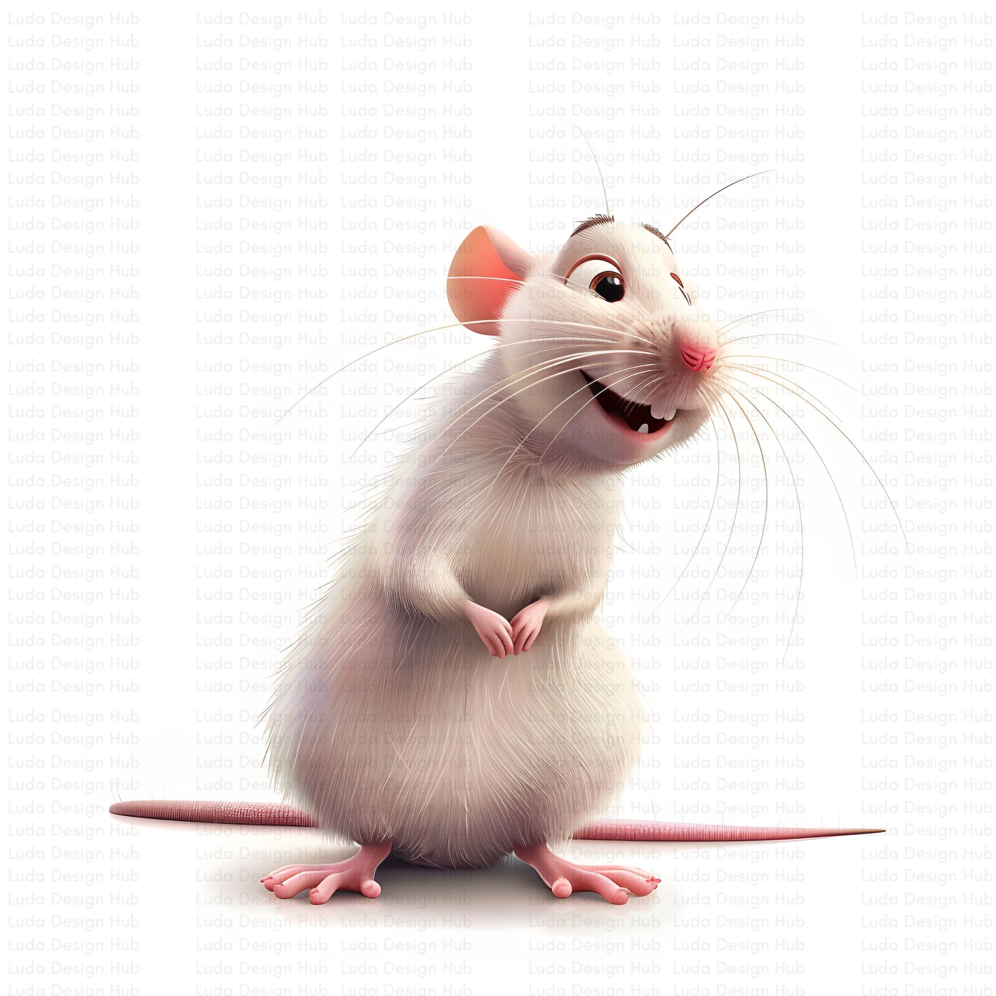 Cute Funny Rat Cartoon Clipart for Commercial Use - Rat Illustrations ...