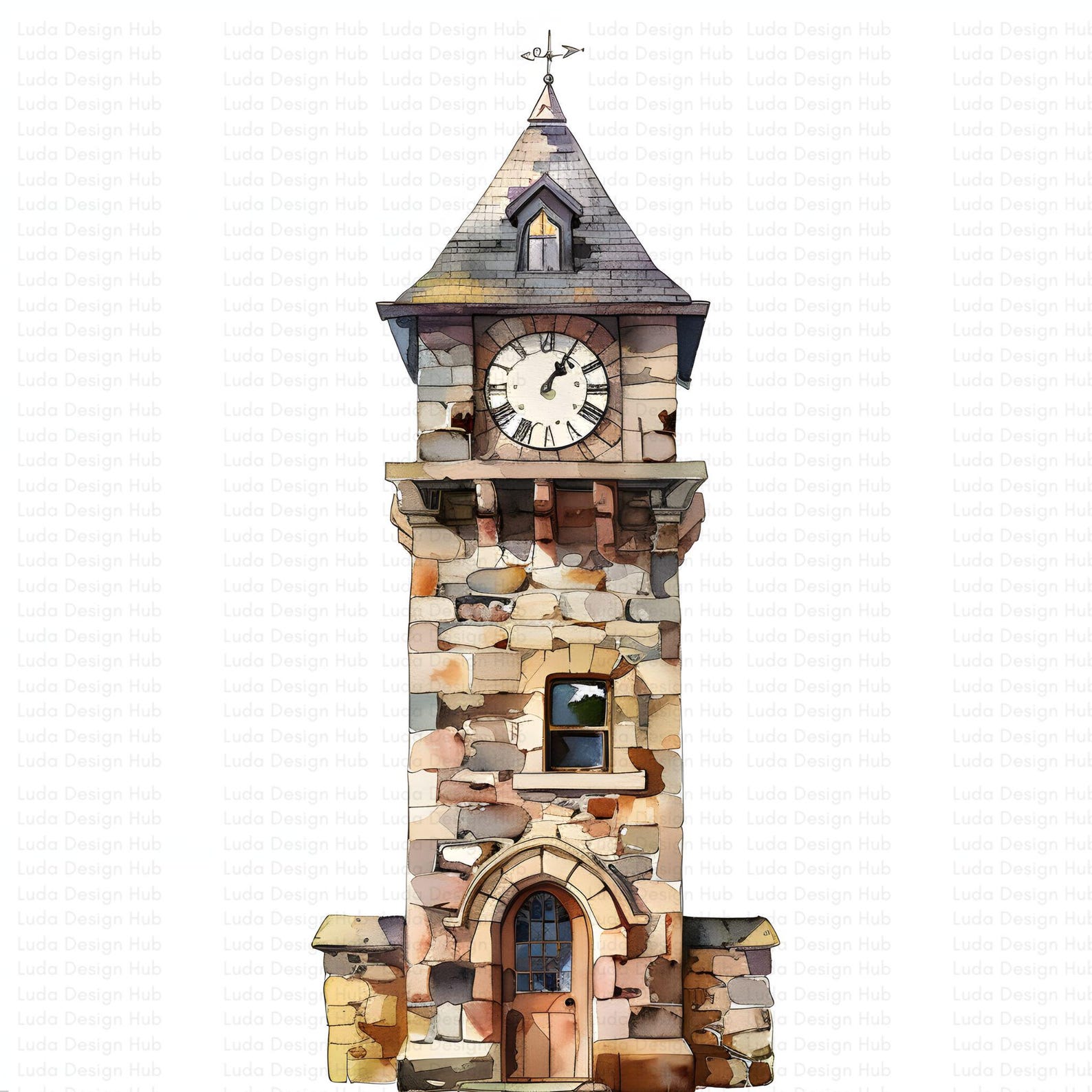 Stone Clocktower Clipart: Old English Historical Image (pngs) - Etsy