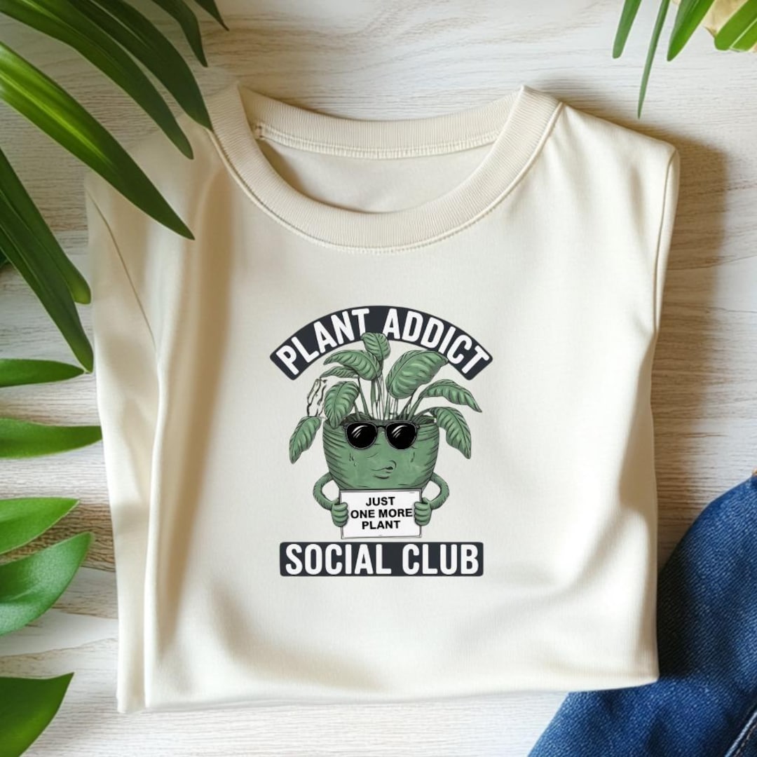 Plant Addict Social Club Digital Design - Funny Botanical Art for Plant ...