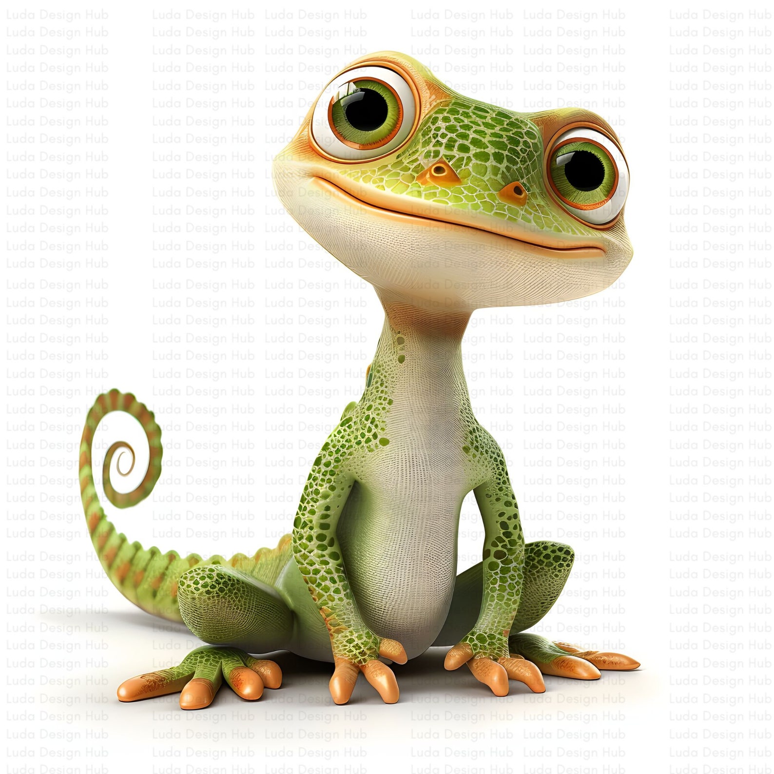 Cute Funny Green Lizard Clipart for Commercial Use - Lizard Images for ...