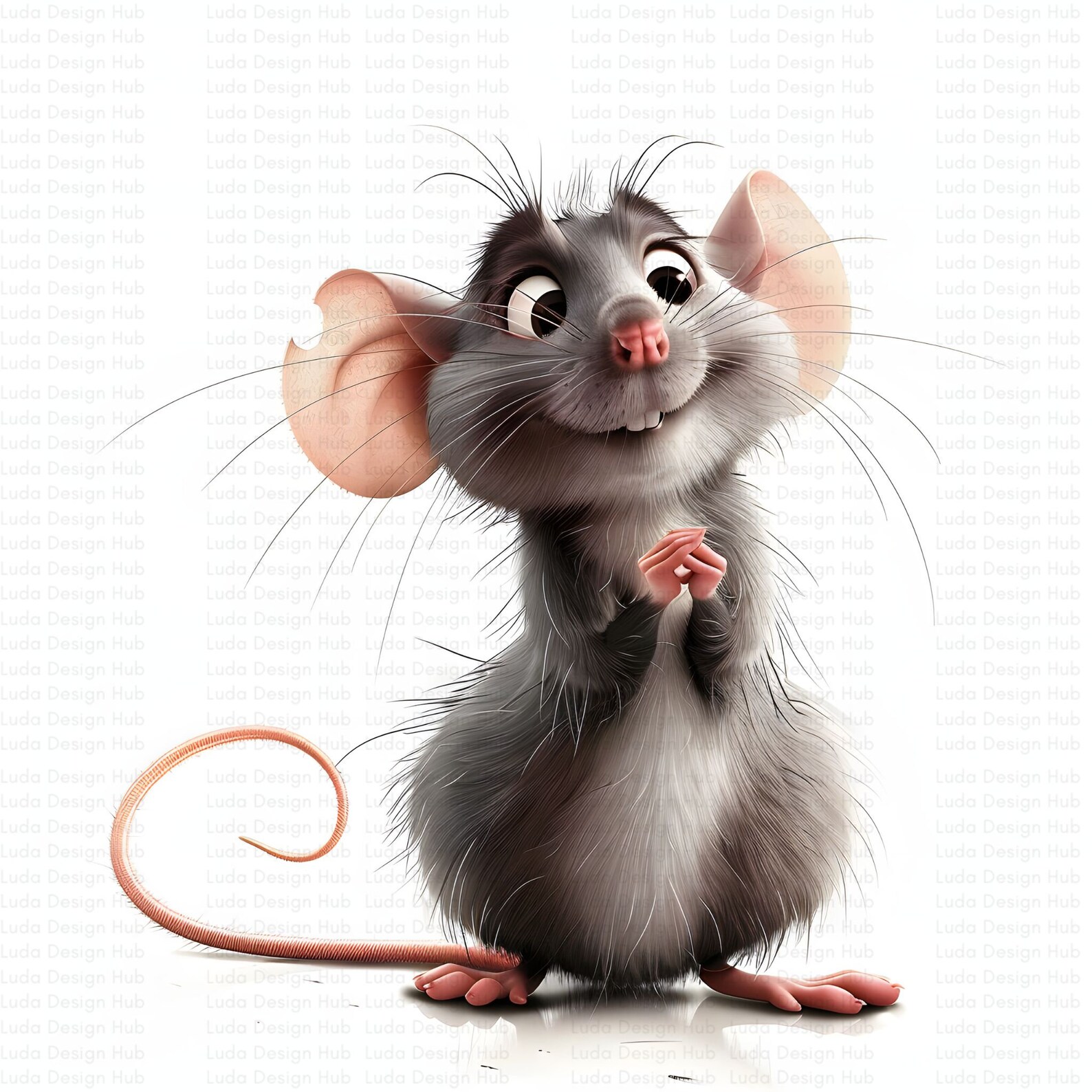 Cute Funny Rat Cartoon Clipart for Commercial Use - Rat Illustrations ...