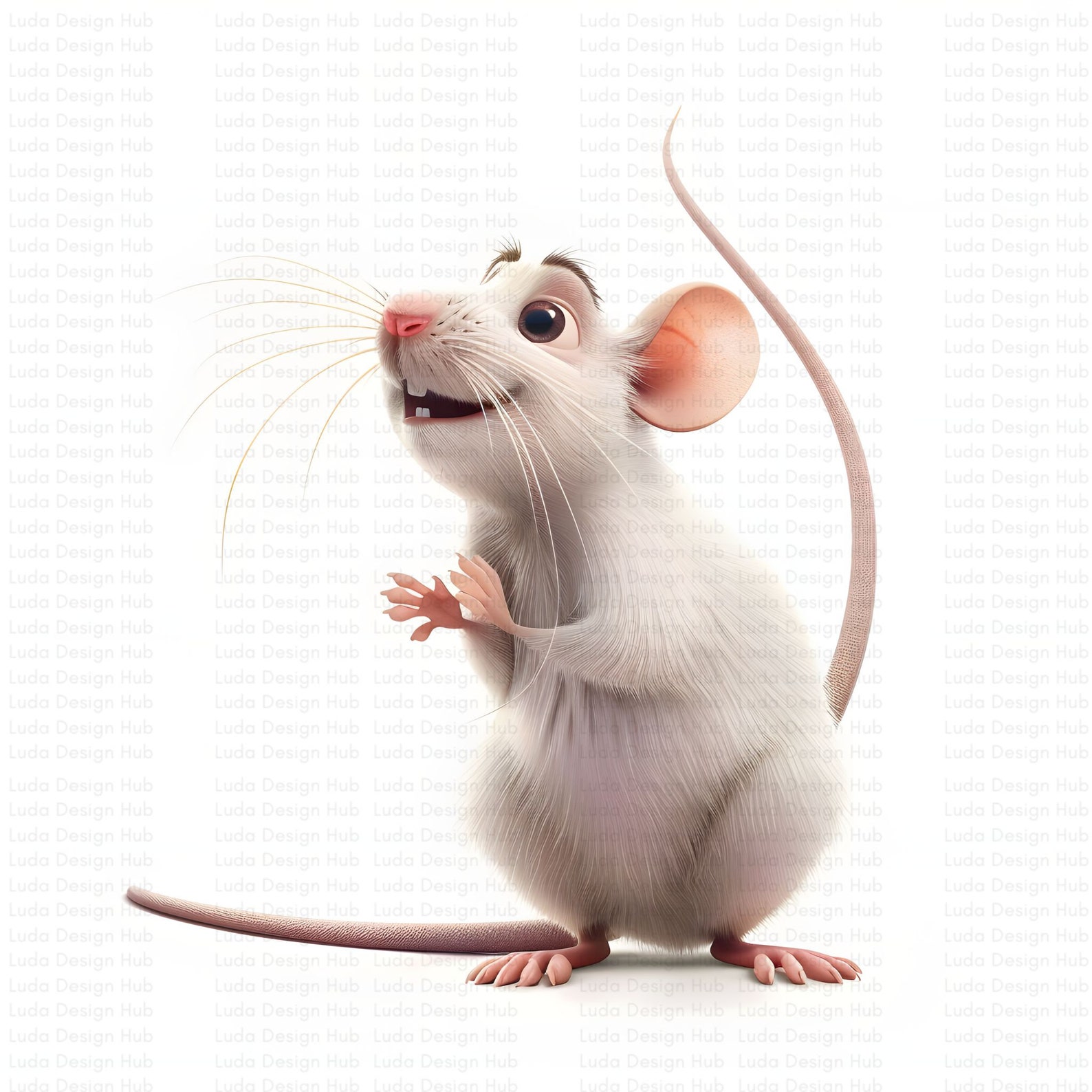 Cute Funny Rat Cartoon Clipart for Commercial Use - Rat Illustrations ...