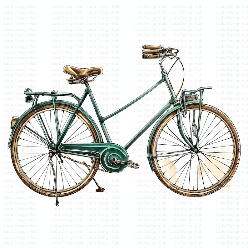 Vintage Bicycle Clipart for Commercial Use, Charming Retro Bicycle ...