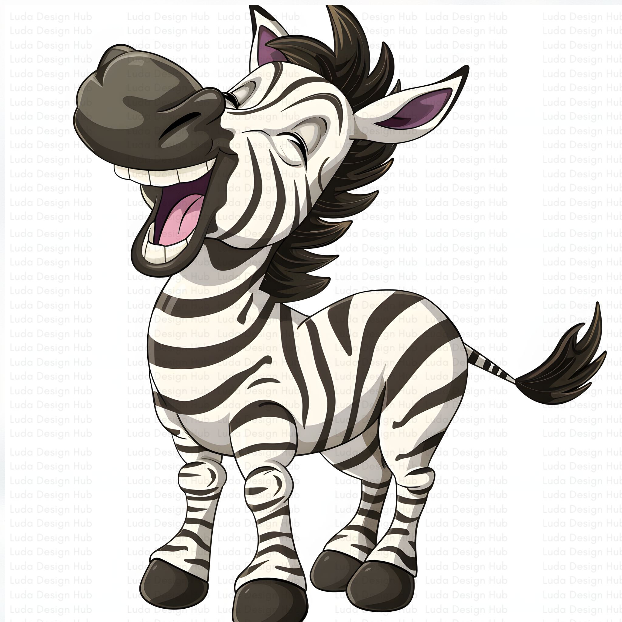 Cute Happy Laughing Zebra Clipart for Commercial Use - Adorable Zebra ...