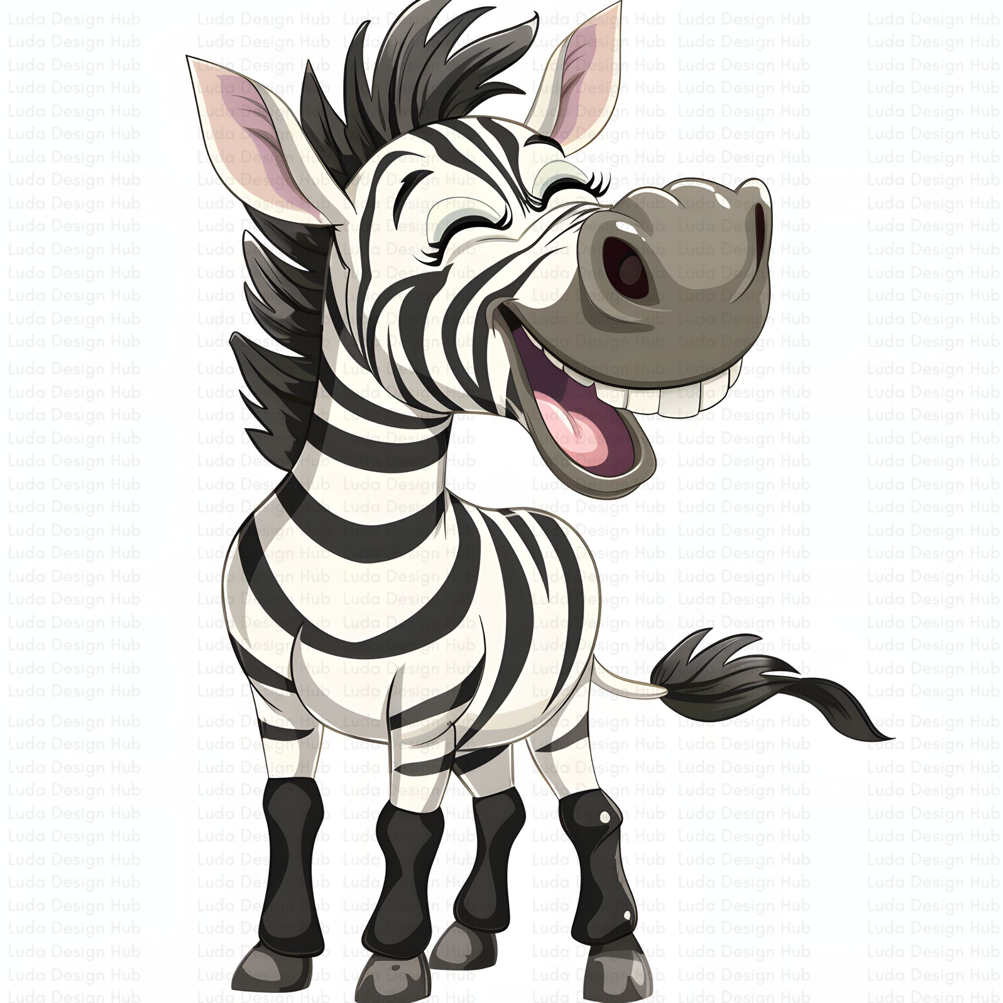 Cute Happy Laughing Zebra Clipart for Commercial Use - Adorable Zebra ...