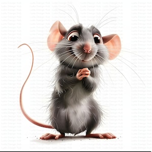 Cute Funny Rat Cartoon Clipart for Commercial Use - Rat Illustrations ...
