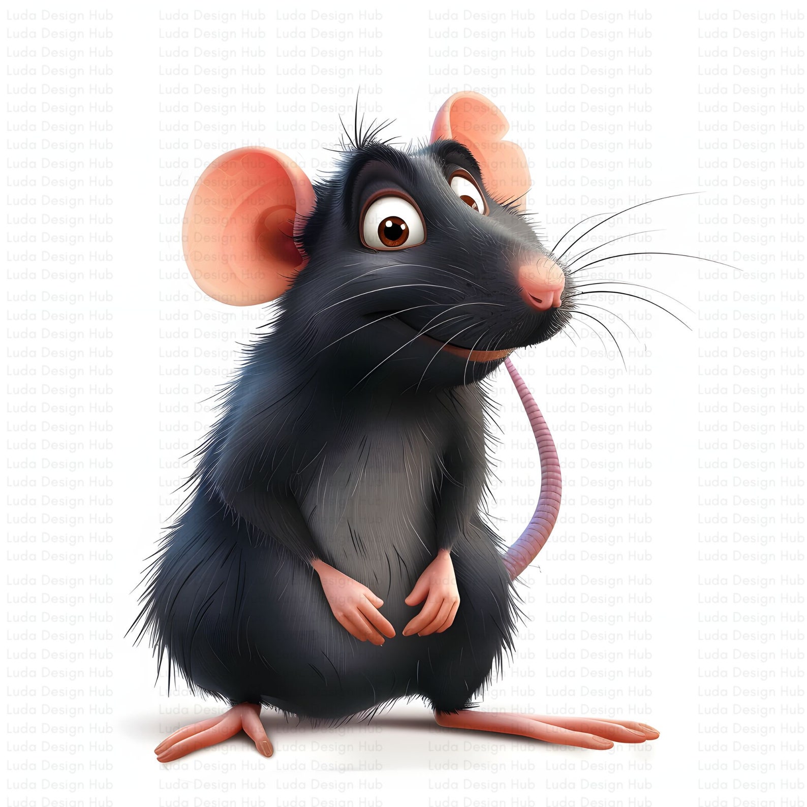 Cute Funny Rat Cartoon Clipart for Commercial Use - Rat Illustrations ...