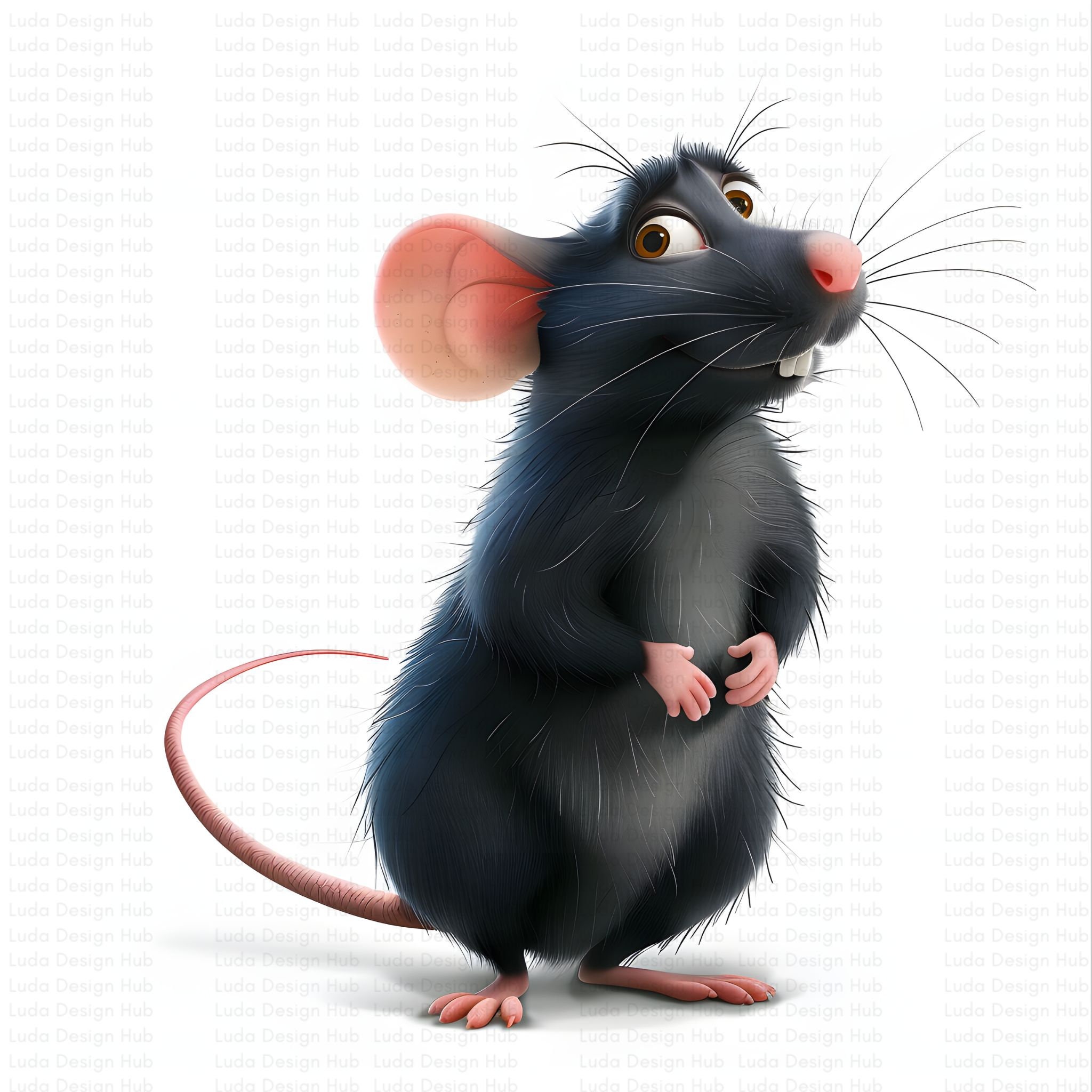 Cute Funny Rat Cartoon Clipart for Commercial Use - Rat Illustrations ...