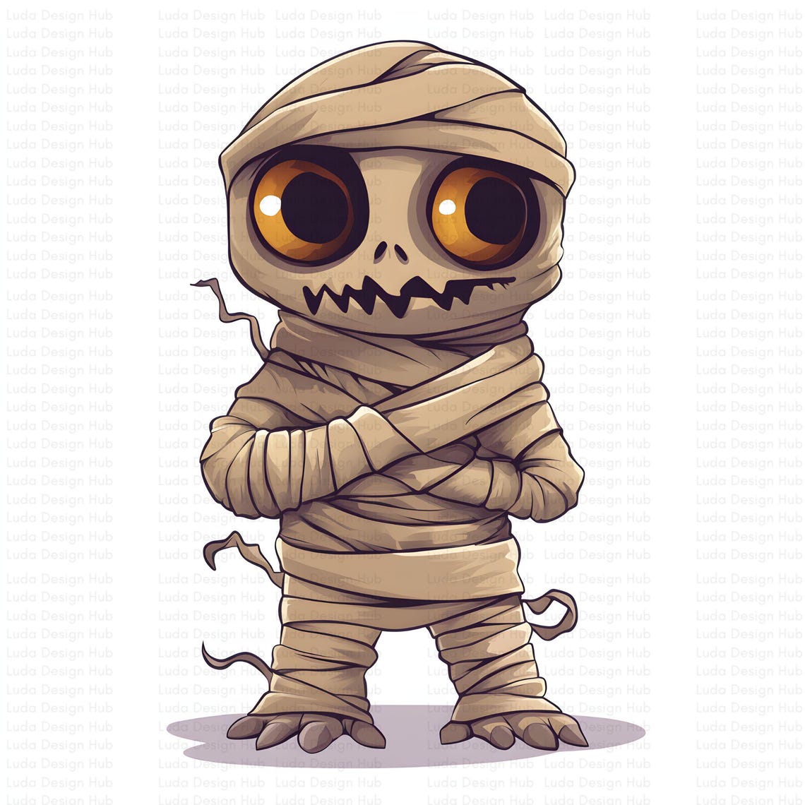 Cute Spooky Mummies Clipart for Commercial Use Adorable Halloween ...