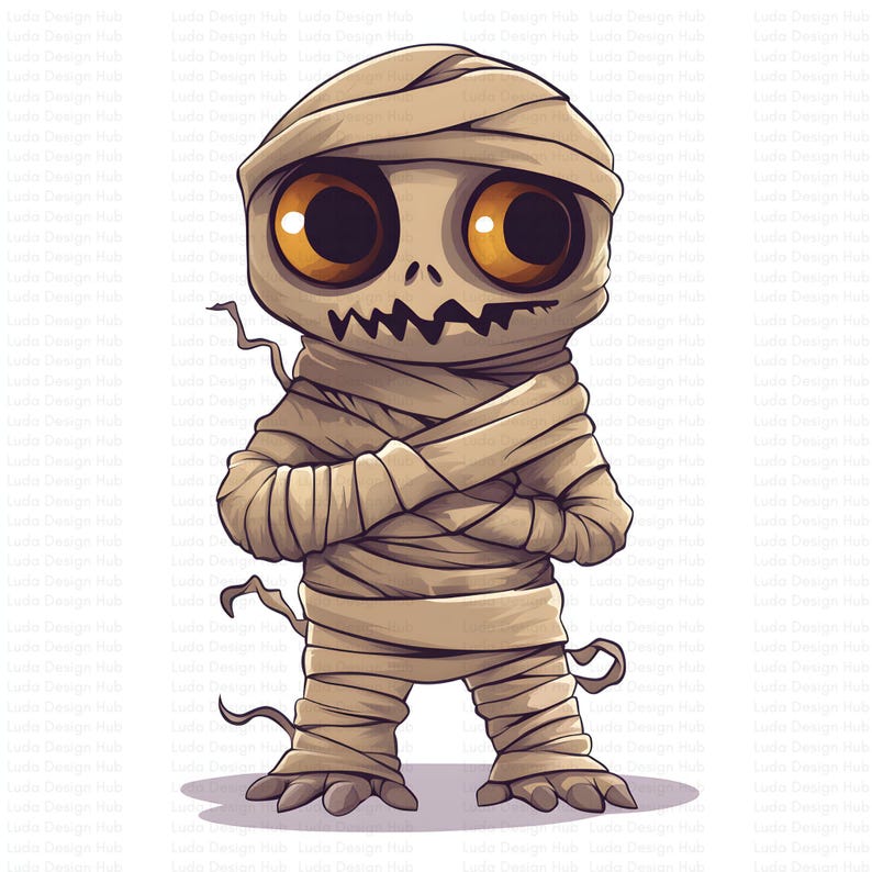 Cute Spooky Mummies Clipart for Commercial Use - Adorable Halloween ...