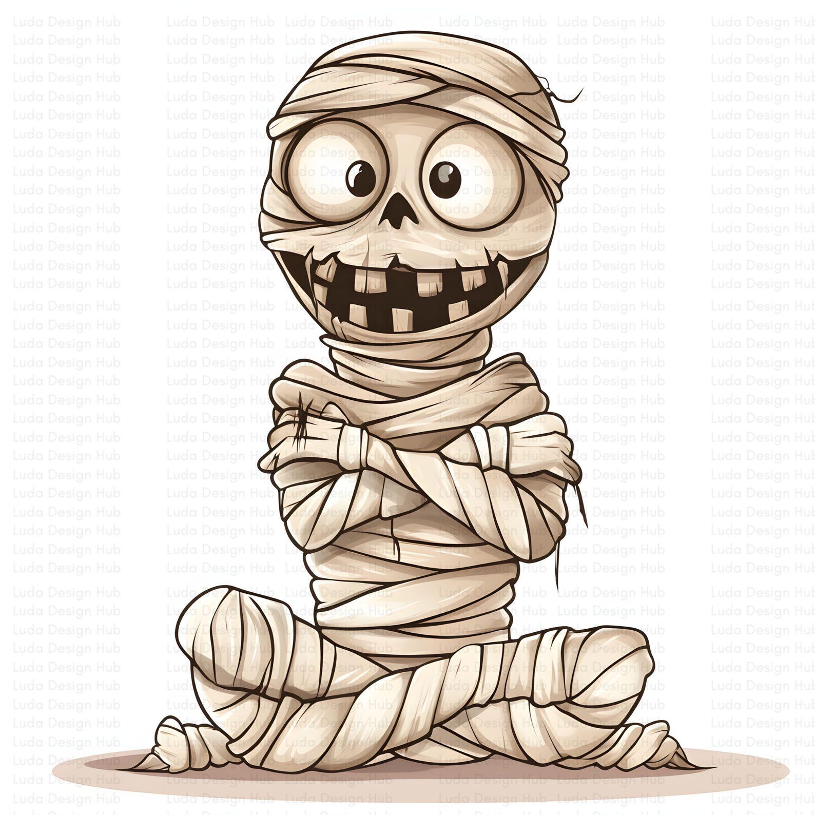 Cute Spooky Mummies Clipart for Commercial Use Adorable Halloween ...