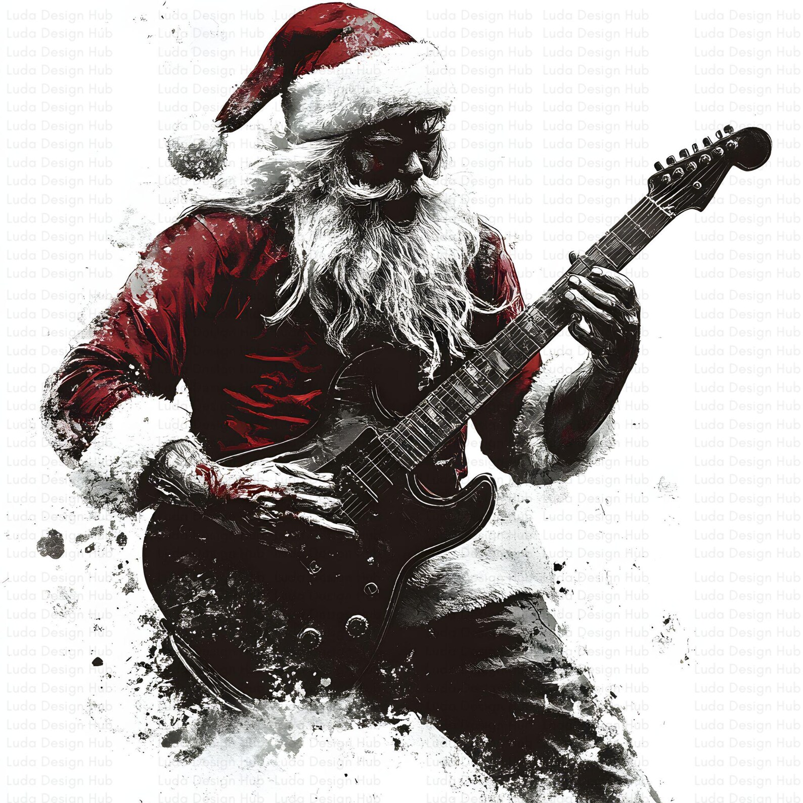 Rockstar Santa PNG Clipart: Grunge Christmas Art (commercial Use) - Etsy