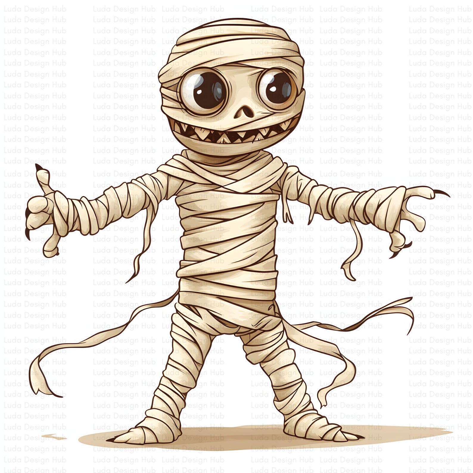 Cute Spooky Mummies Clipart for Commercial Use - Adorable Halloween ...