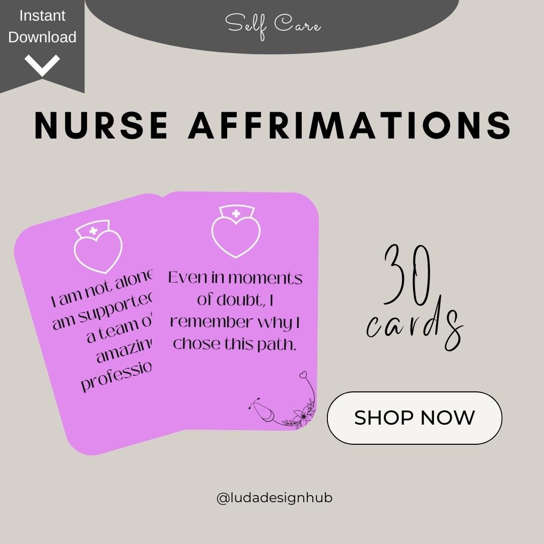 Nurse Empowerment Affirmation Cards, Instant Download, Print and Cut - Etsy