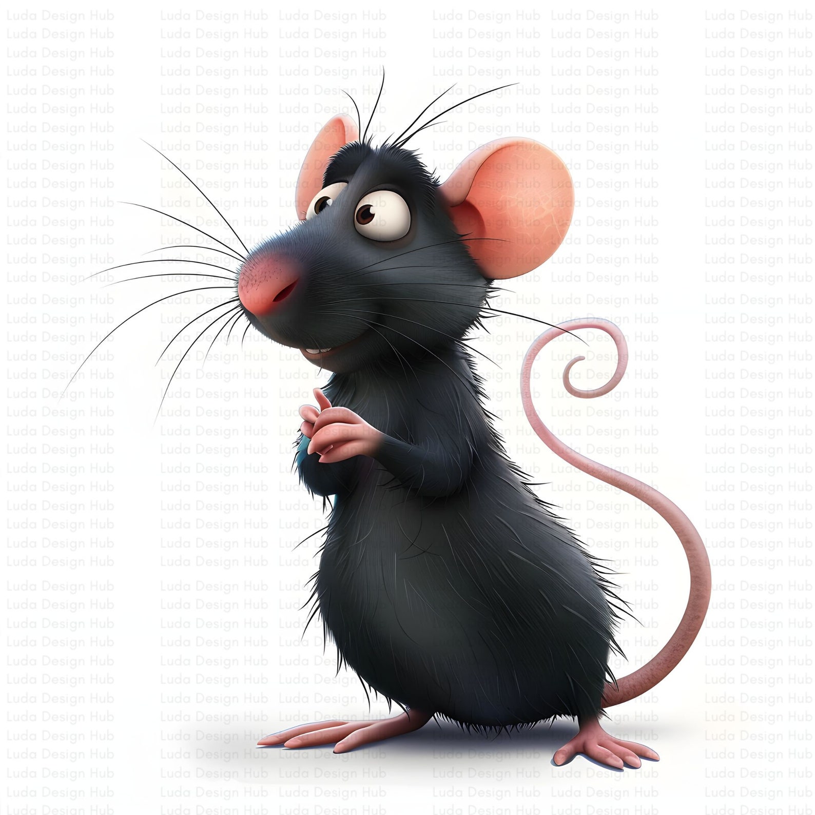Cute Funny Rat Cartoon Clipart for Commercial Use - Rat Illustrations ...