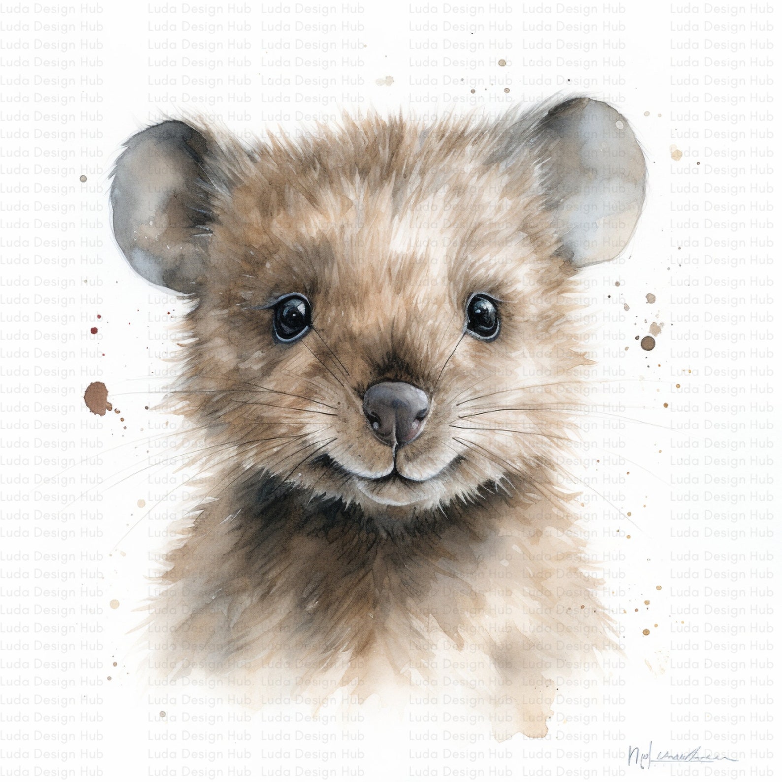 Cute Watercolor Baby Quokka 10 Watercolor Clipart 10 Watercolor ...
